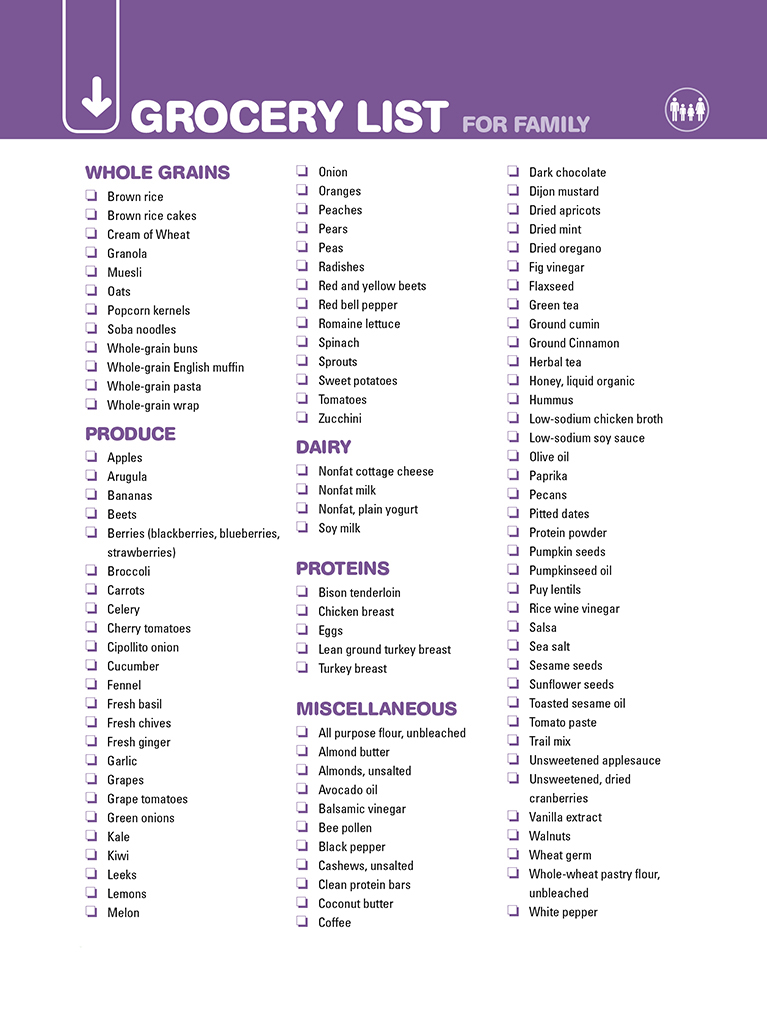 Extended Ebook Content For The Eat Clean Diet Recharged Family Grocery List