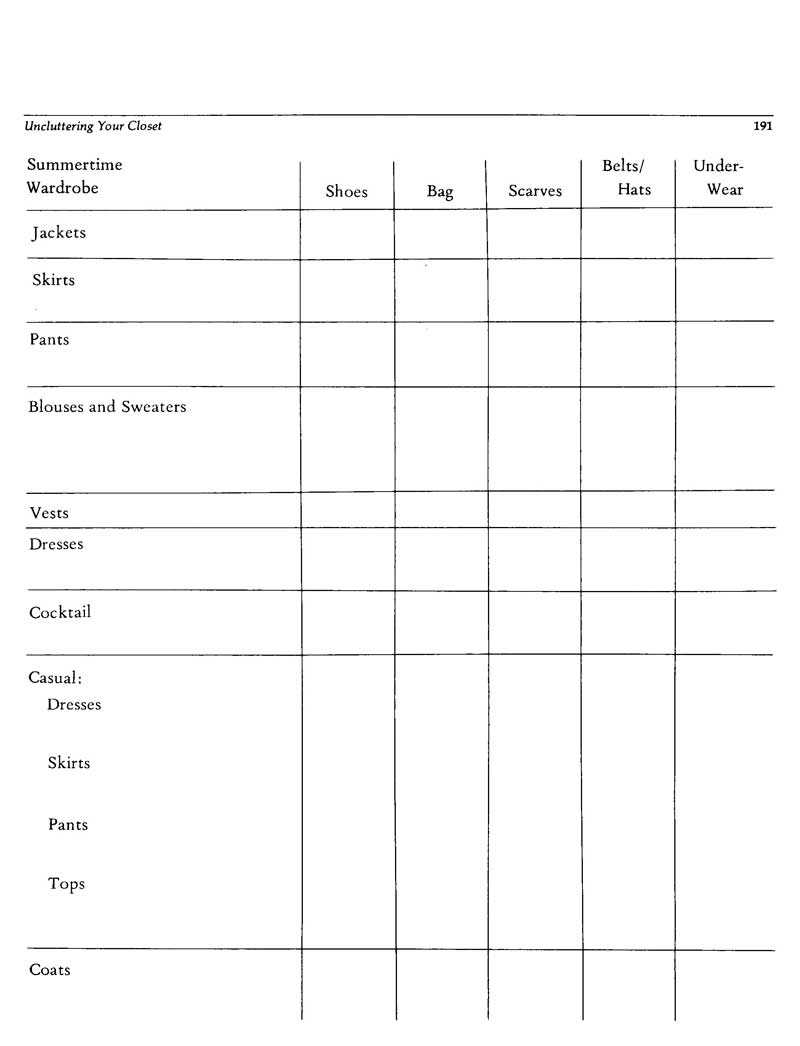 Extended ebook content for Color Me Beautiful: Wardrobe Chart