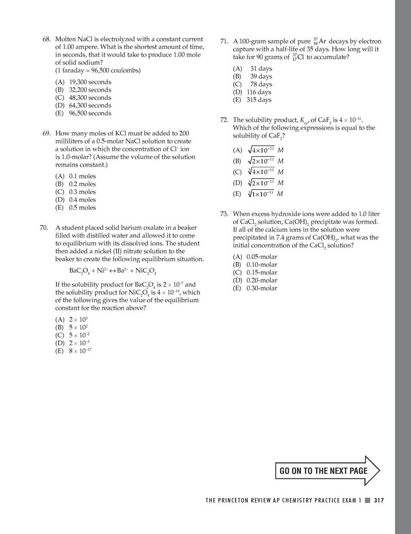 Extended ebook content for Cracking the AP Chemistry Exam, 2012 Edition ...