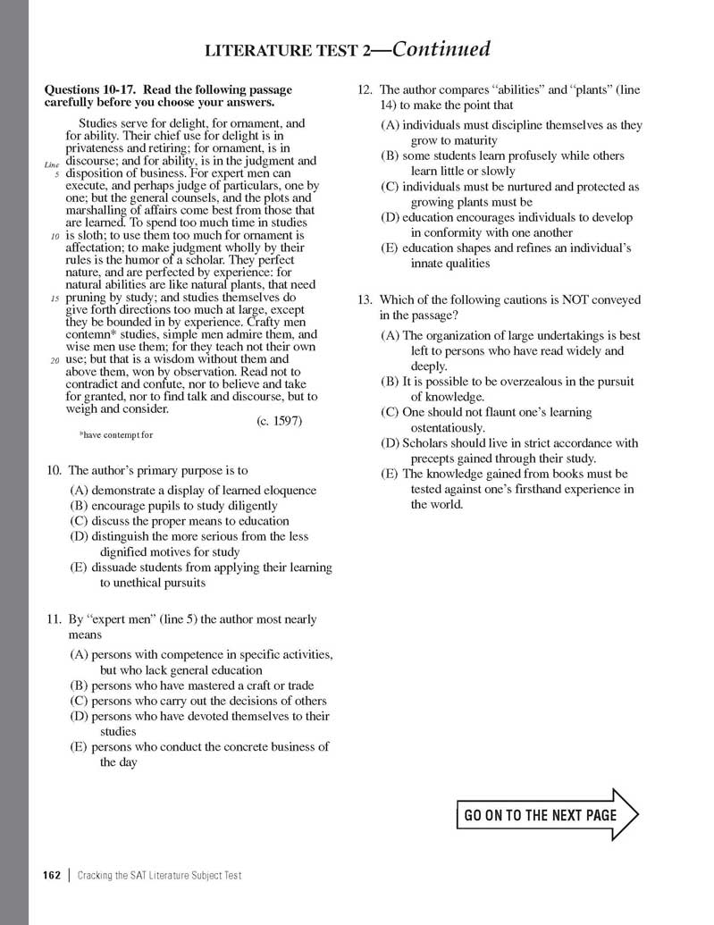 Extended ebook content for Cracking the SAT Literature Subject Test ...