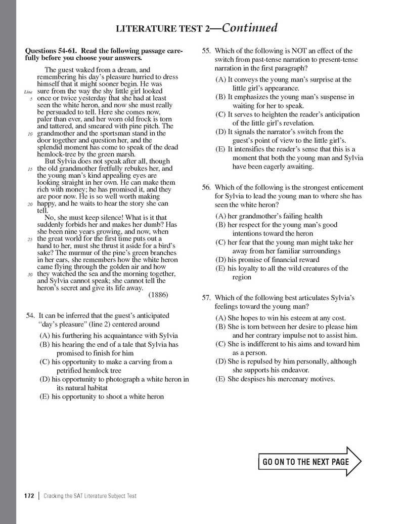 Extended ebook content for Cracking the SAT Literature Subject Test ...