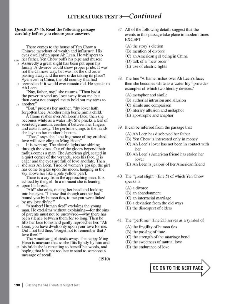 Extended ebook content for Cracking the SAT Literature Subject Test ...