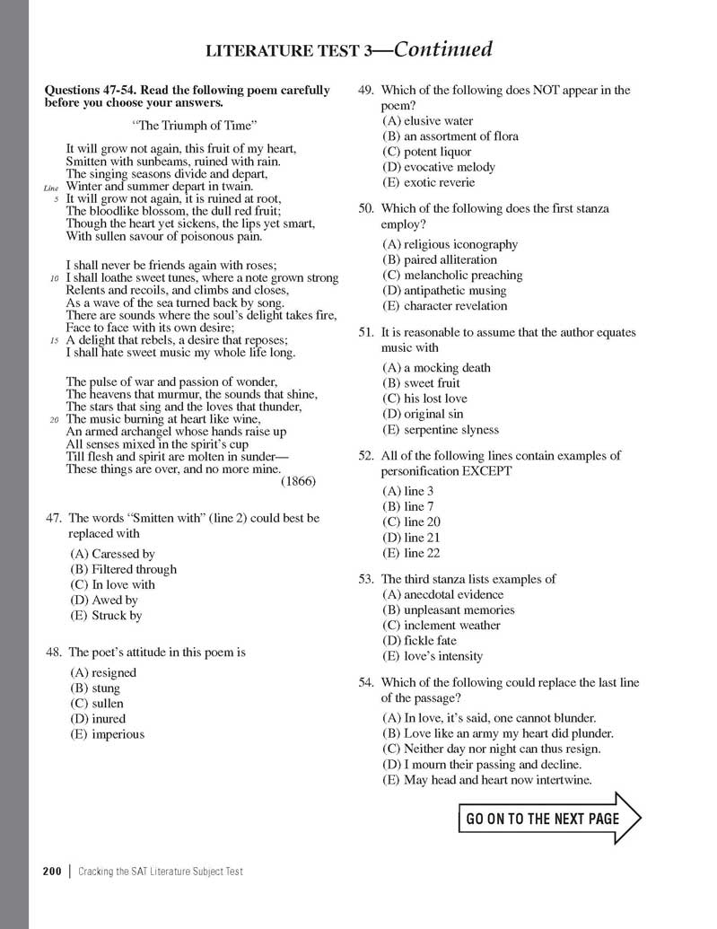 Extended ebook content for Cracking the SAT Literature Subject Test ...