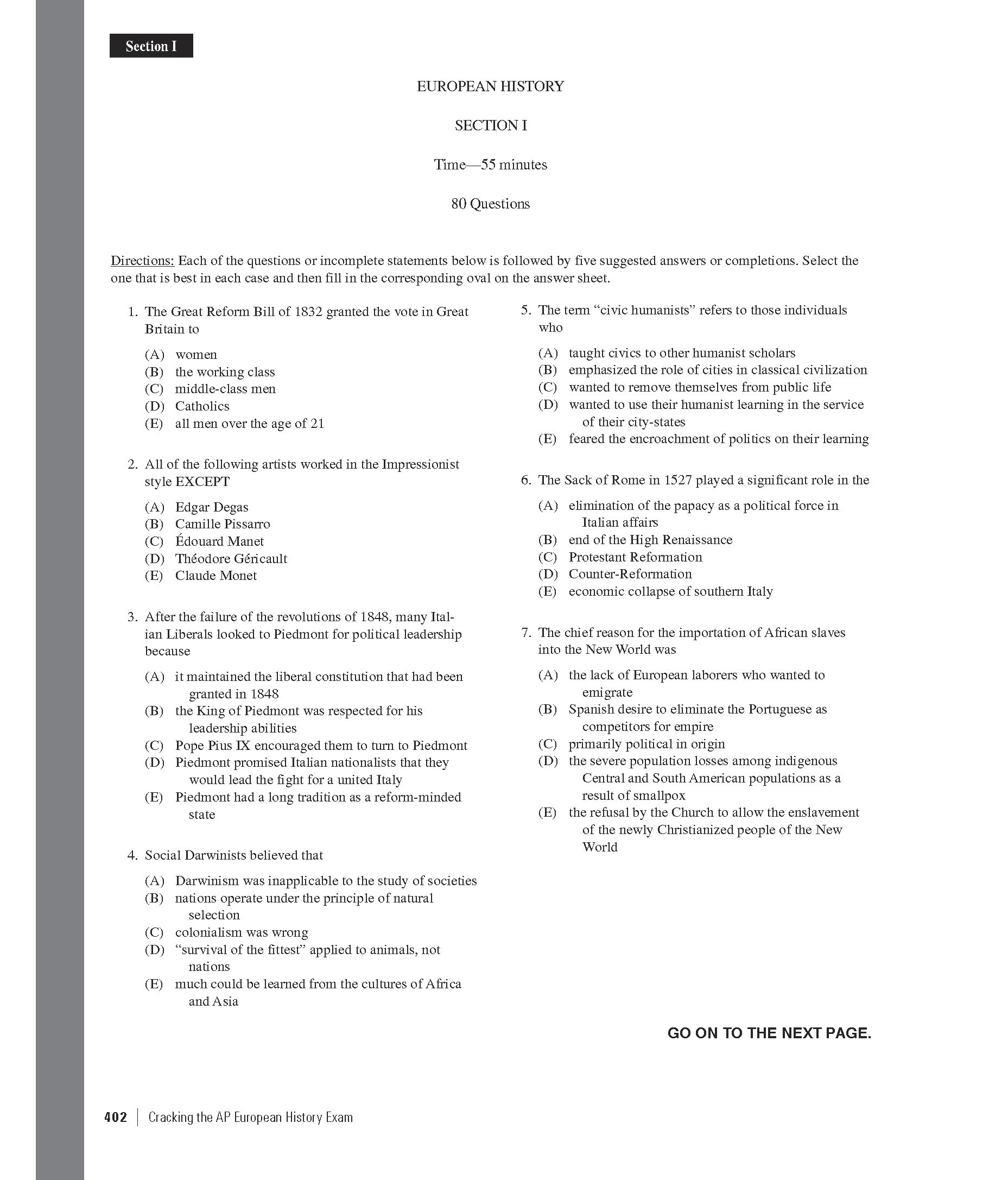 Extended ebook content for Cracking the AP European History Exam, 2014 ...