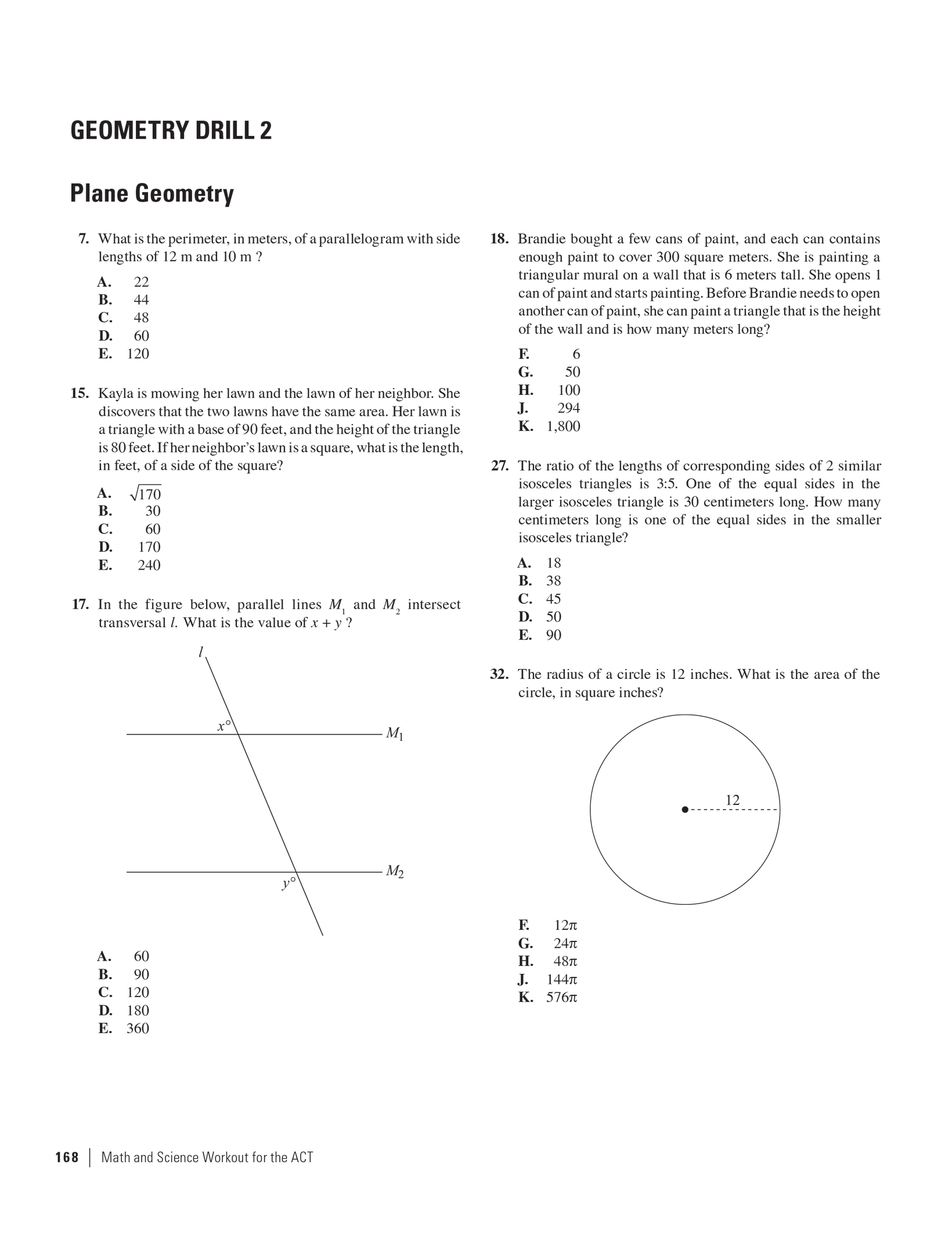 Extended ebook content for Math and Science Workout for the ACT, 4th ...