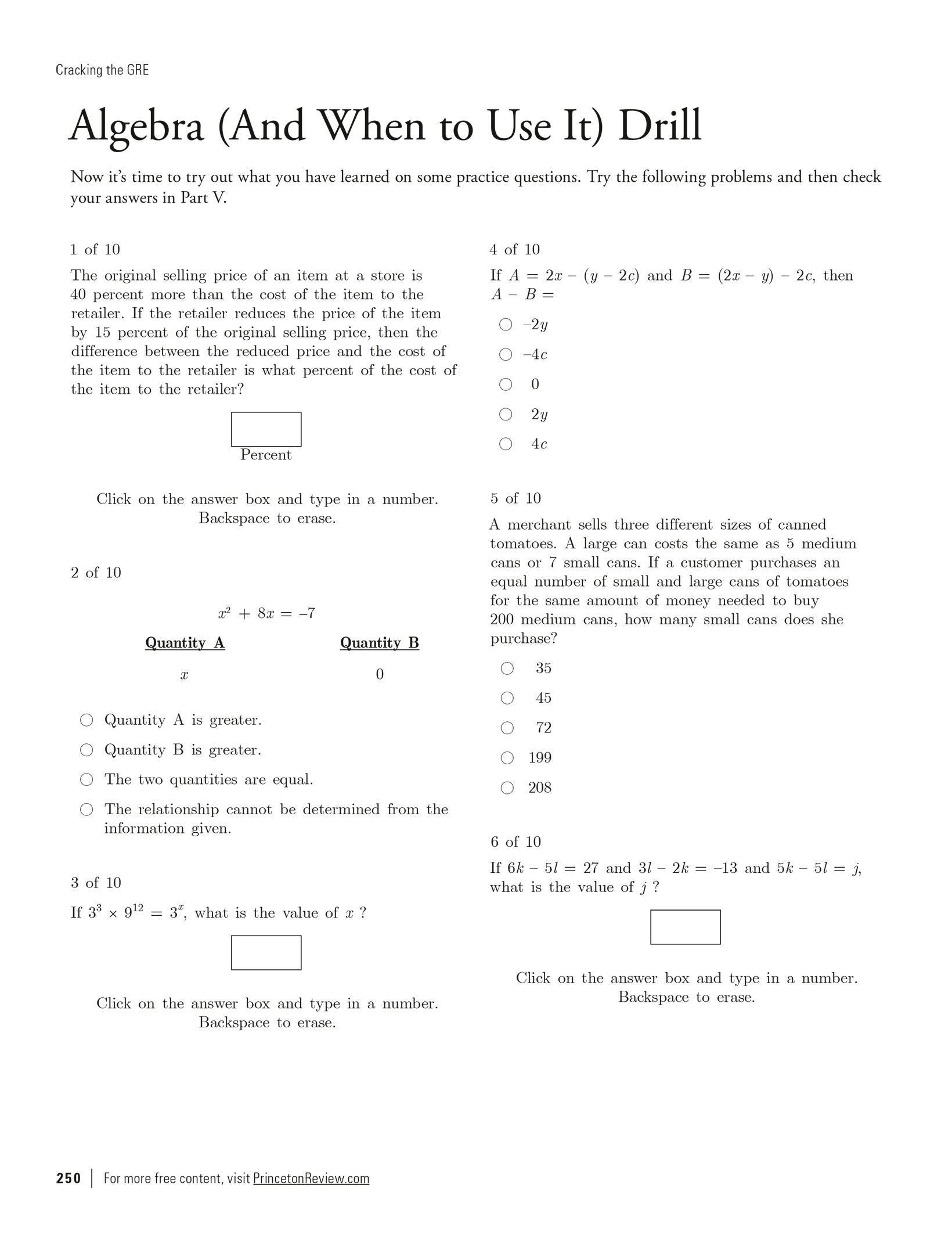 Extended ebook content for Cracking the GRE Premium Edition with 6 ...