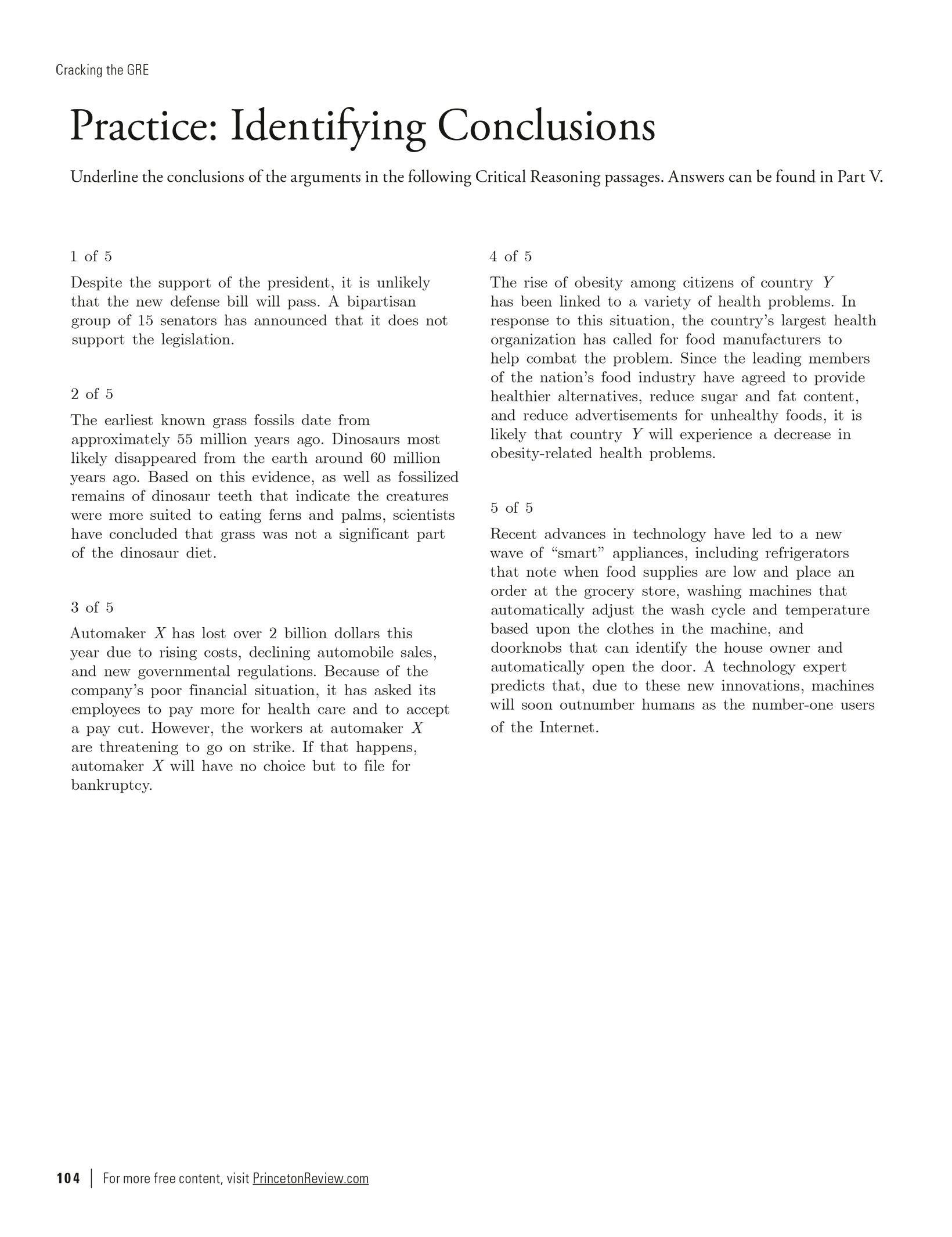 Extended ebook content for Cracking the GRE Premium Edition with 6 ...