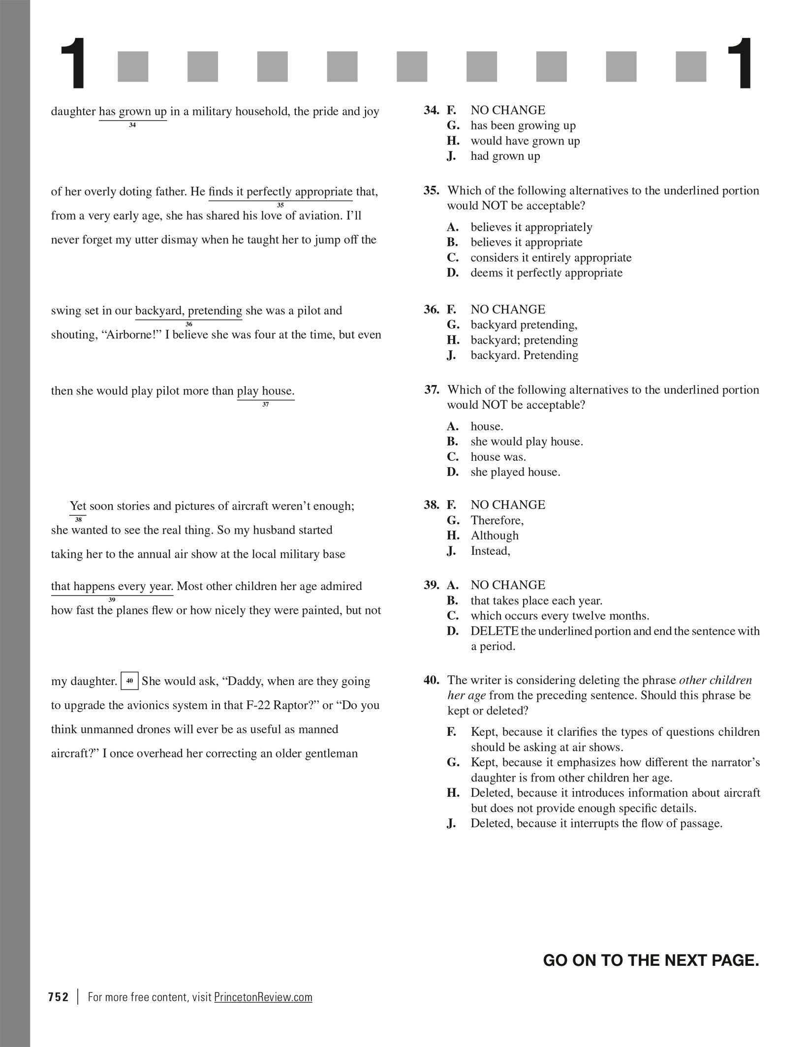 Extended ebook content for Princeton Review ACT Prep, 2020: Practice Exam 4