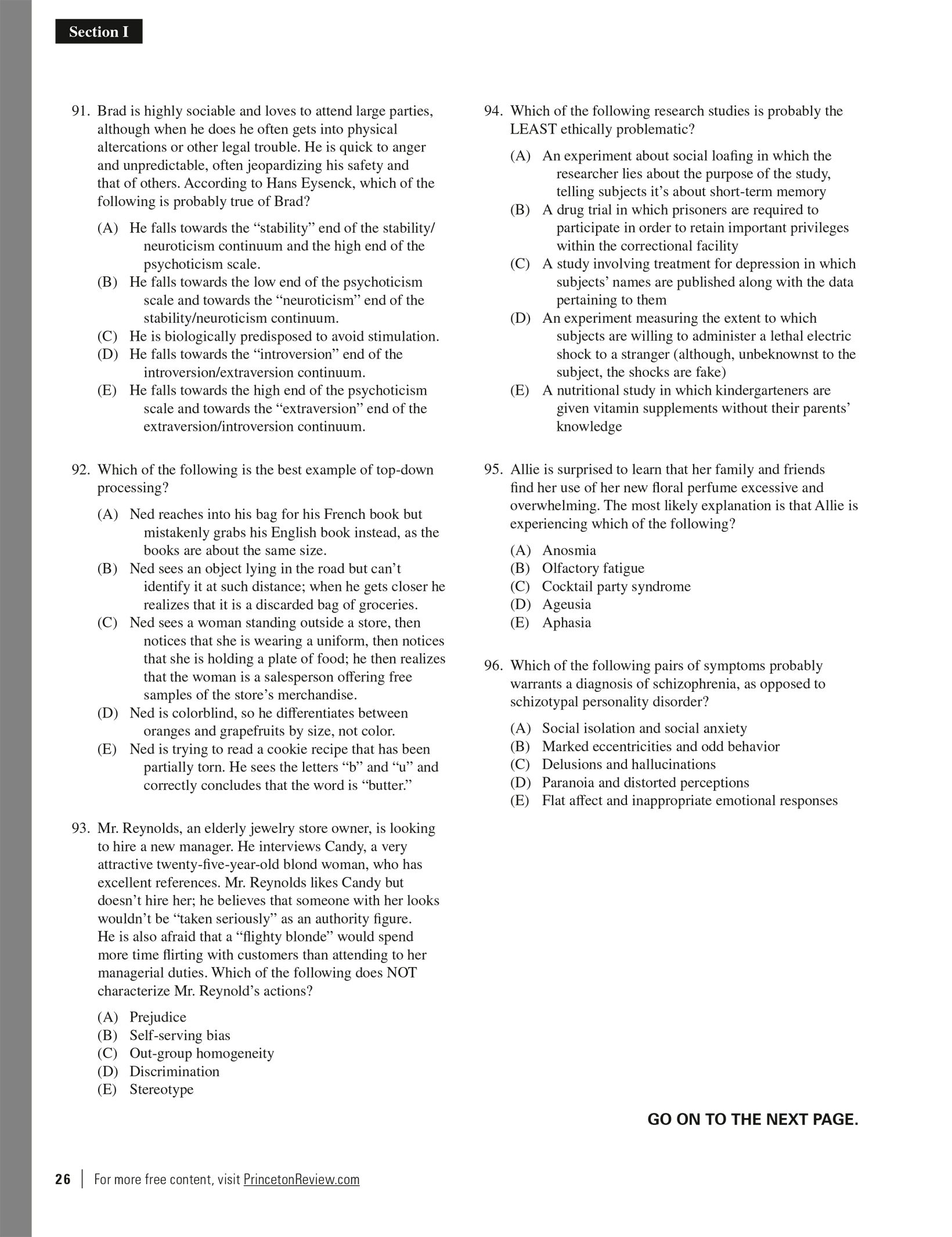 Extended ebook content for Princeton Review AP Psychology Premium Prep ...