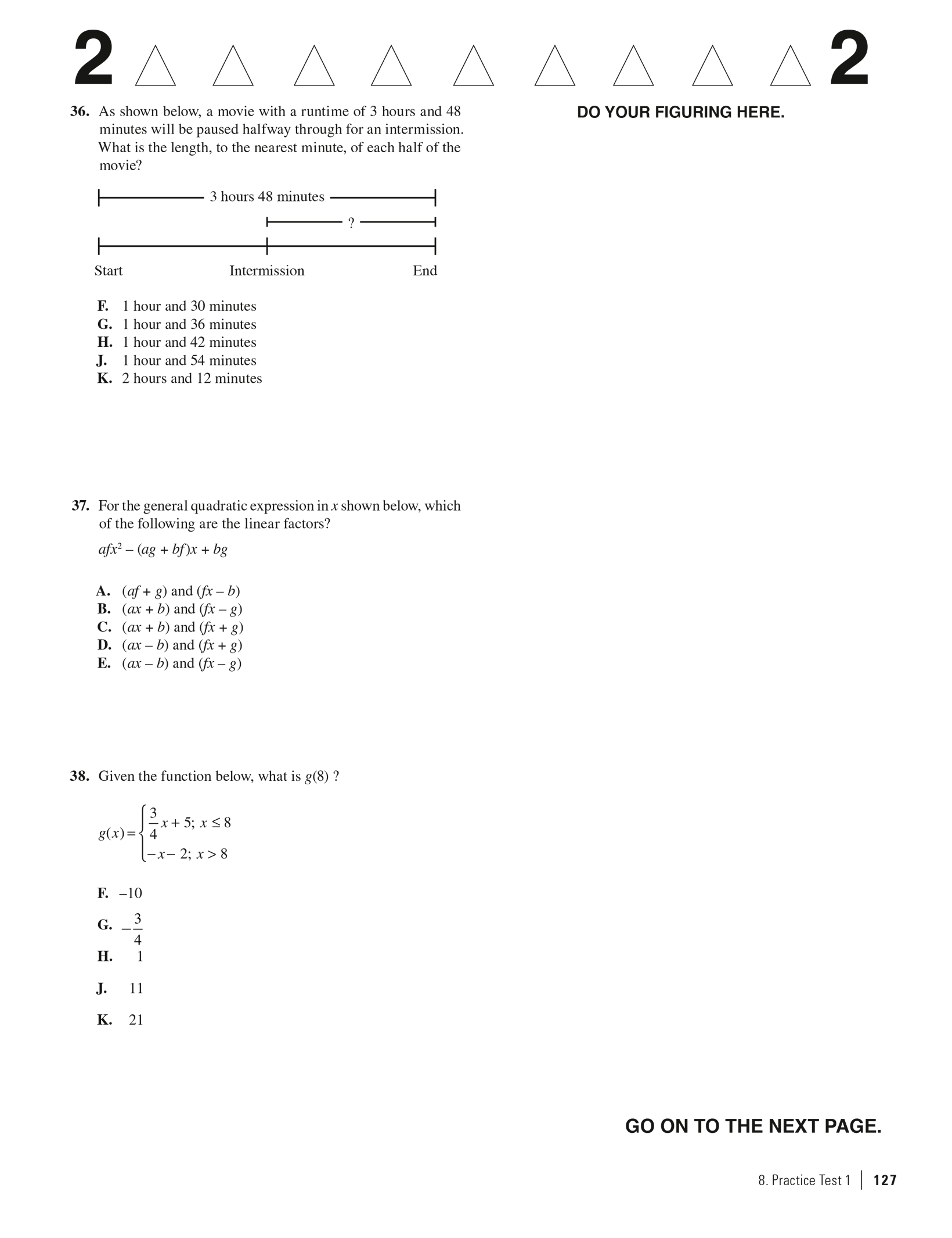 Extended ebook content for Princeton Review ACT Math Prep: Practice Test 1