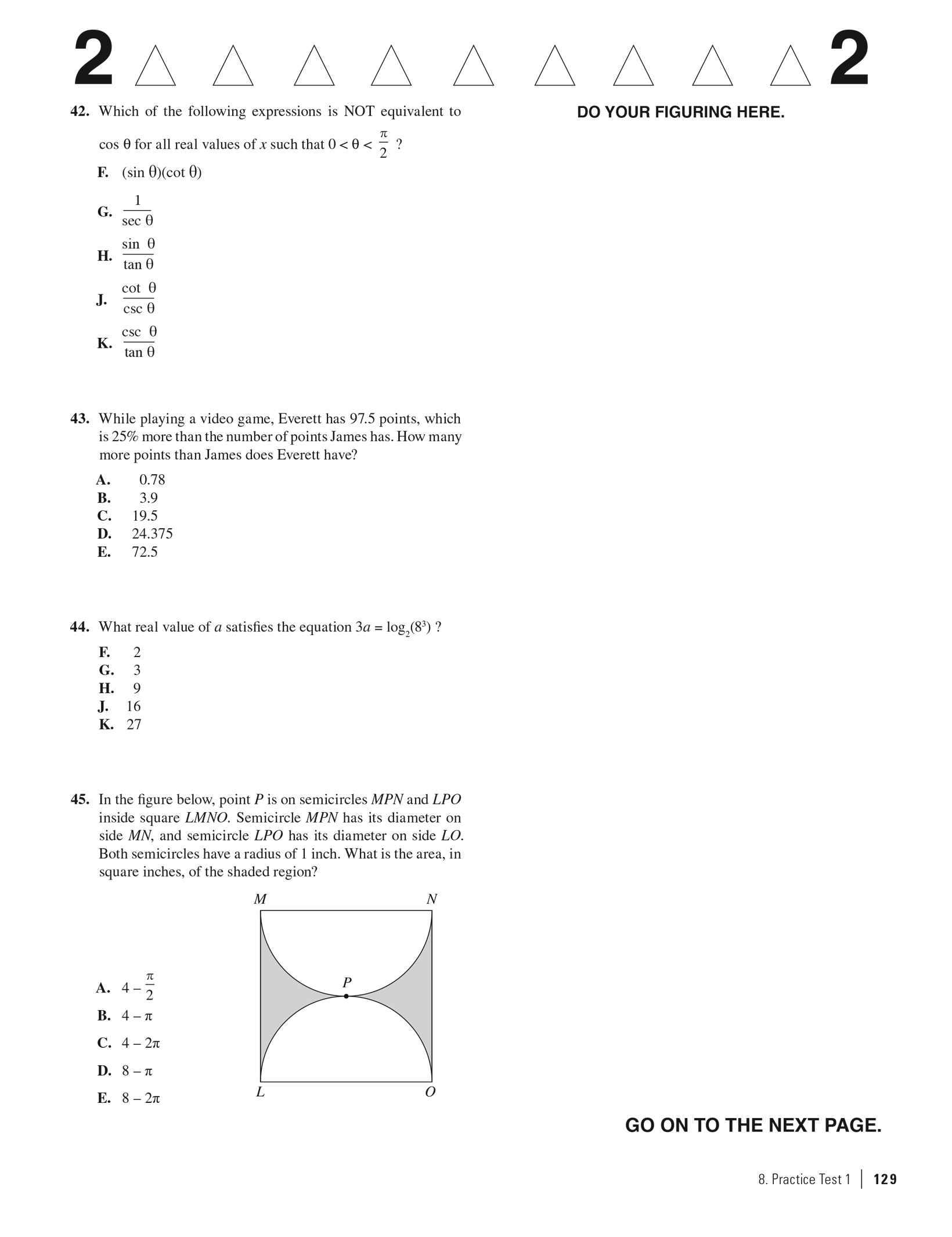 Extended ebook content for Princeton Review ACT Math Prep: Practice Test 1