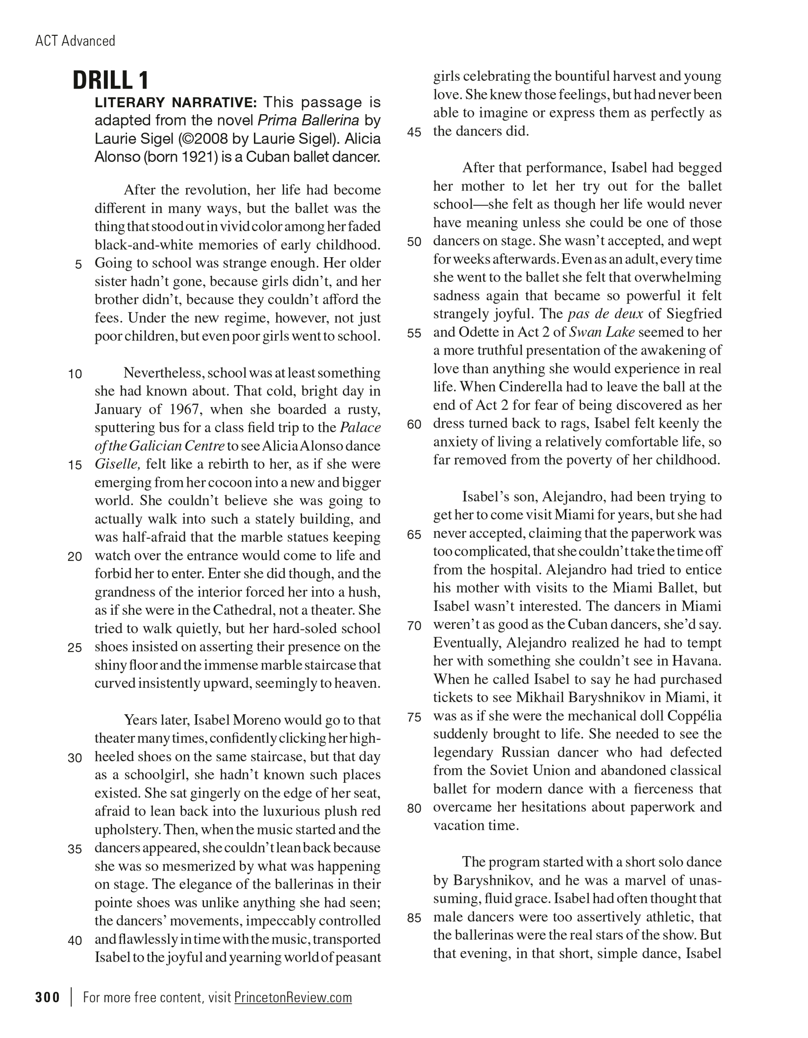 Extended ebook content for ACT Advanced: Reading Drills