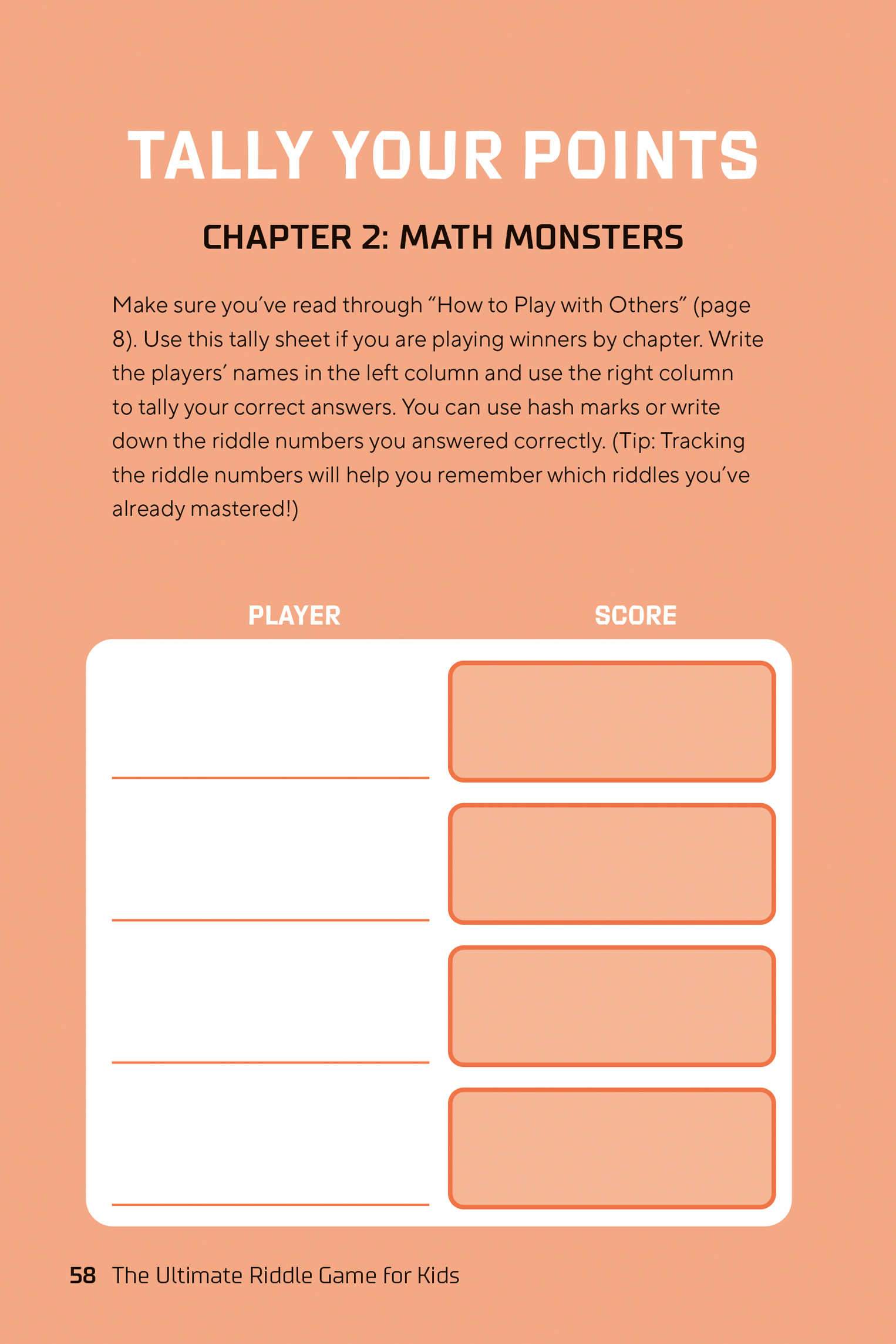 Extended ebook content for The Ultimate Riddle Game for Kids: Tally ...