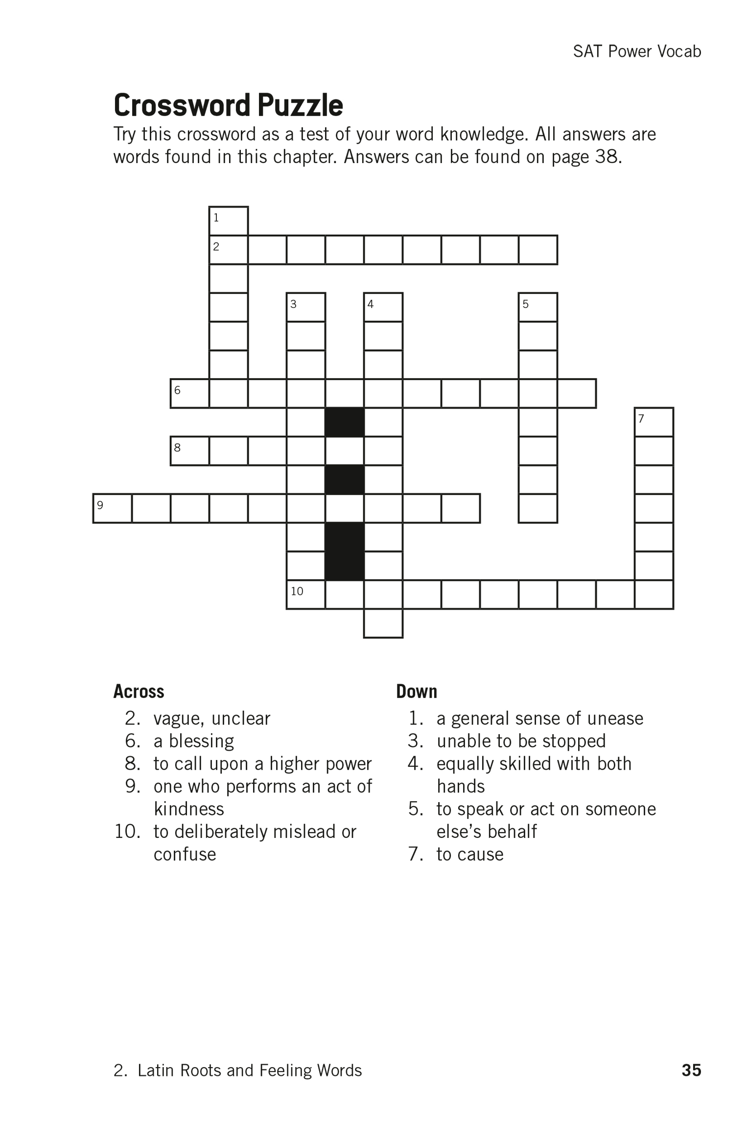 Extended ebook content for SAT Power Vocab, 3rd Edition: Chapter 2 Practice Exercises