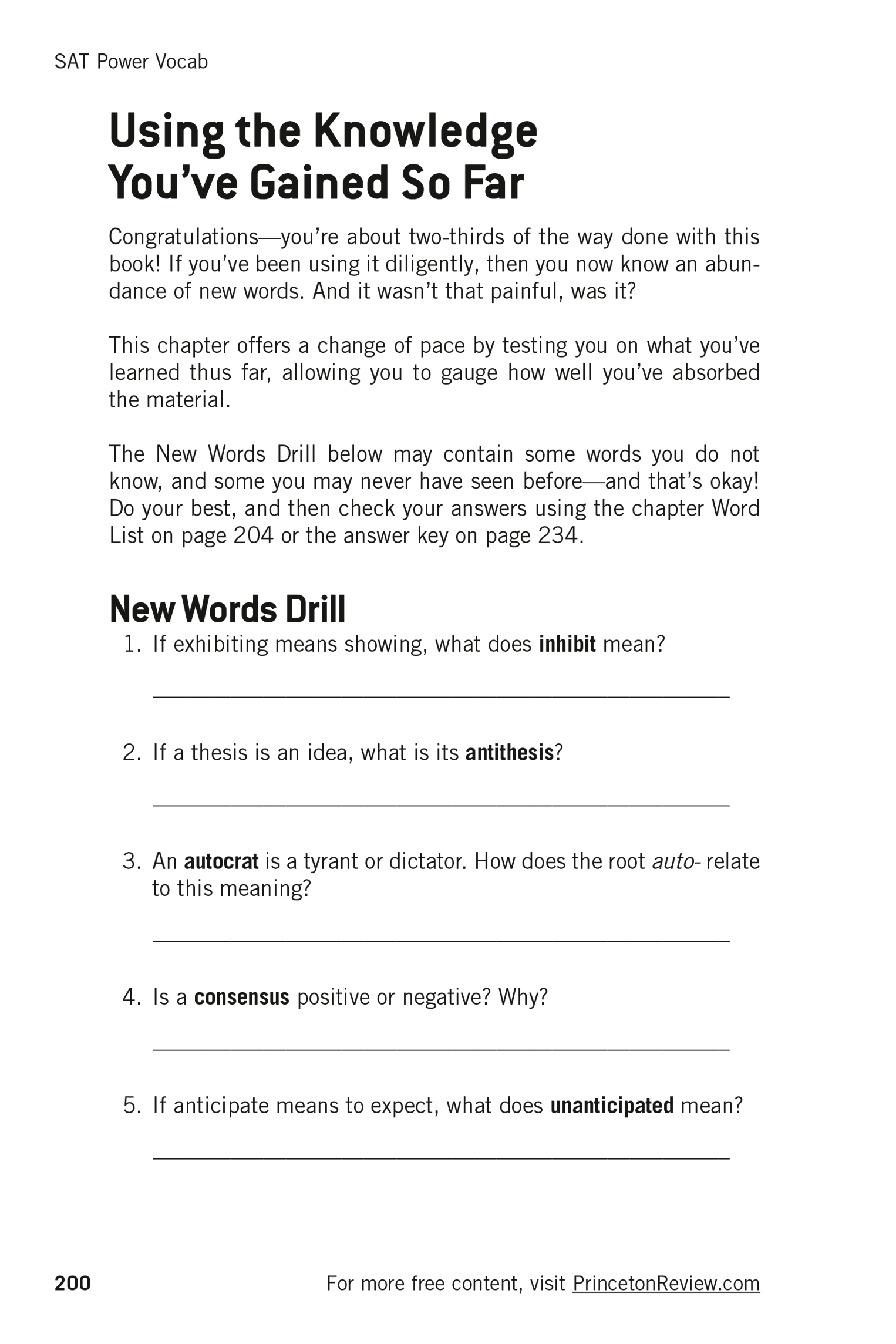 Extended ebook content for SAT Power Vocab, 3rd Edition: Chapter 8 New ...