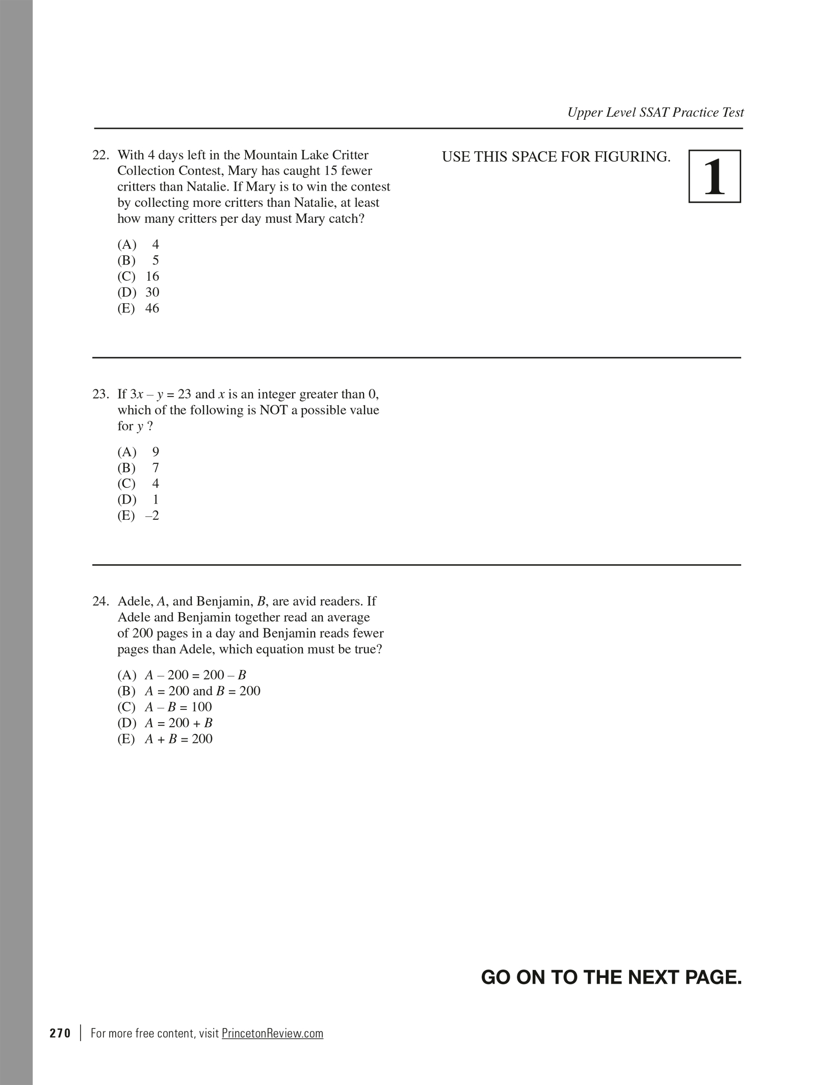 Extended ebook content for Princeton Review SSAT Prep: Upper Level SSAT ...