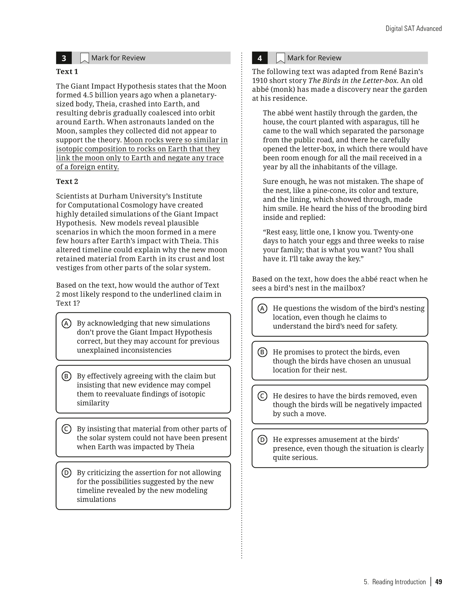 Extended ebook content for Princeton Review Digital SAT Advanced, 2nd ...