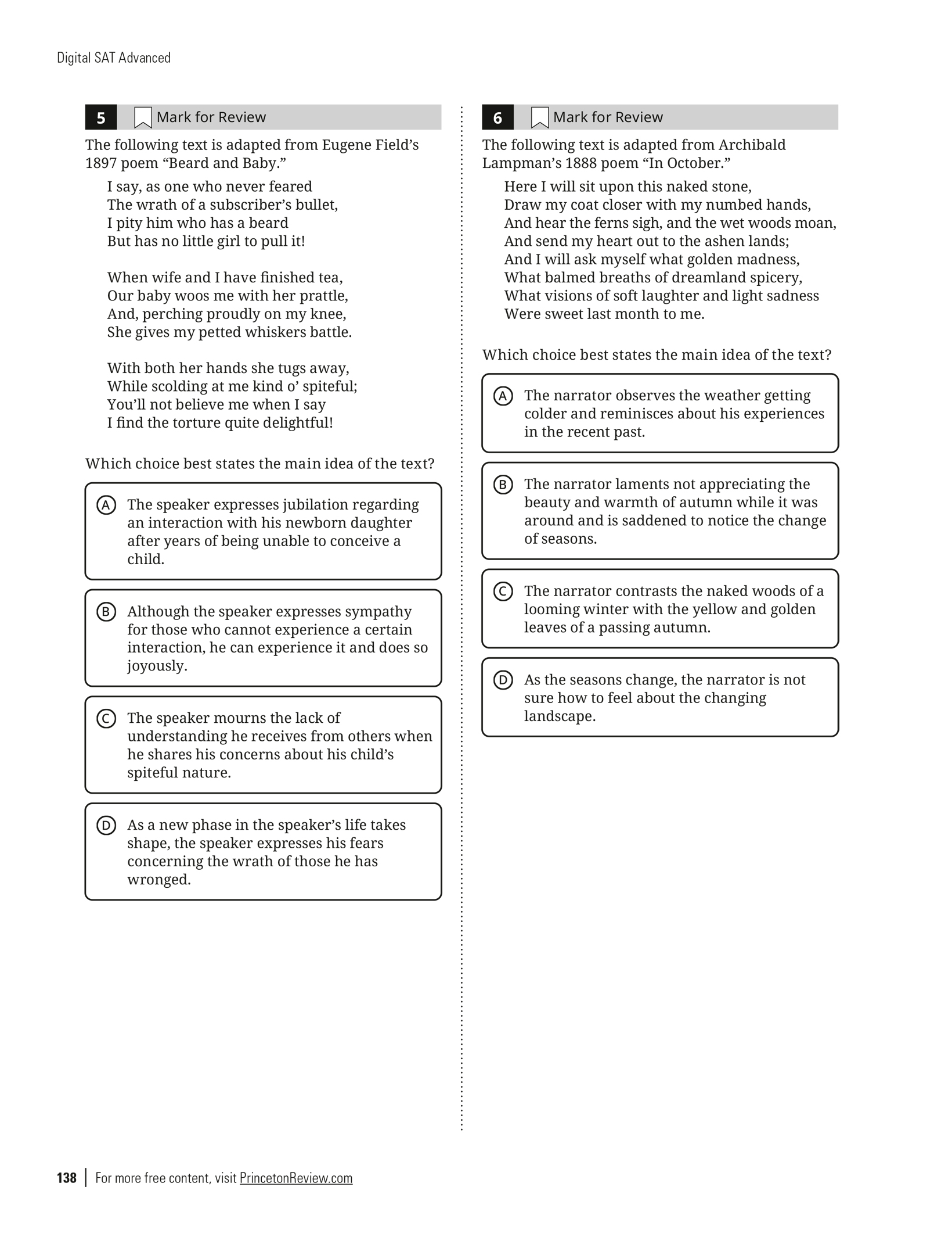 Extended ebook content for Princeton Review Digital SAT Advanced, 2nd ...