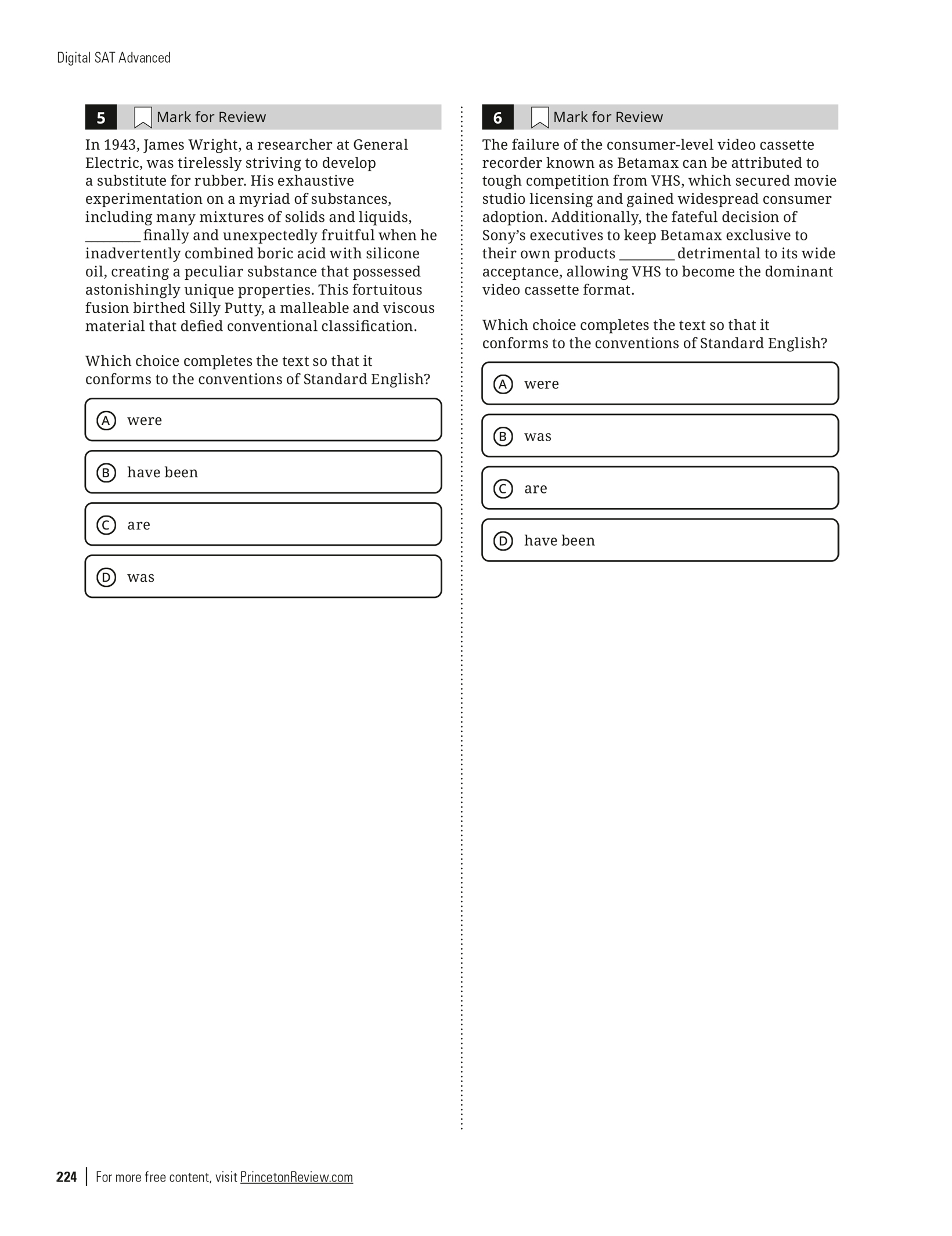 Extended ebook content for Princeton Review Digital SAT Advanced, 2nd ...