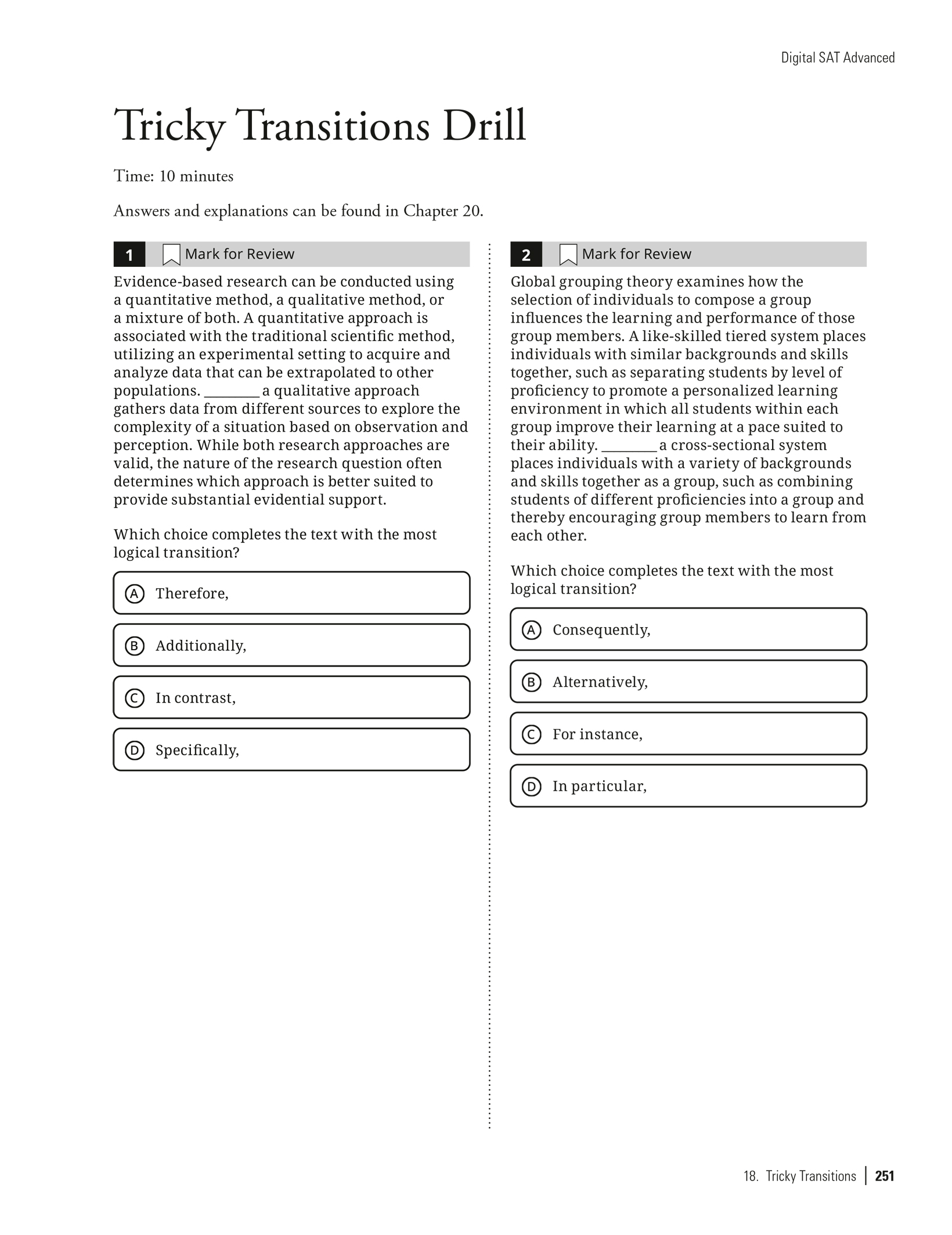 Extended ebook content for Princeton Review Digital SAT Advanced, 2nd ...