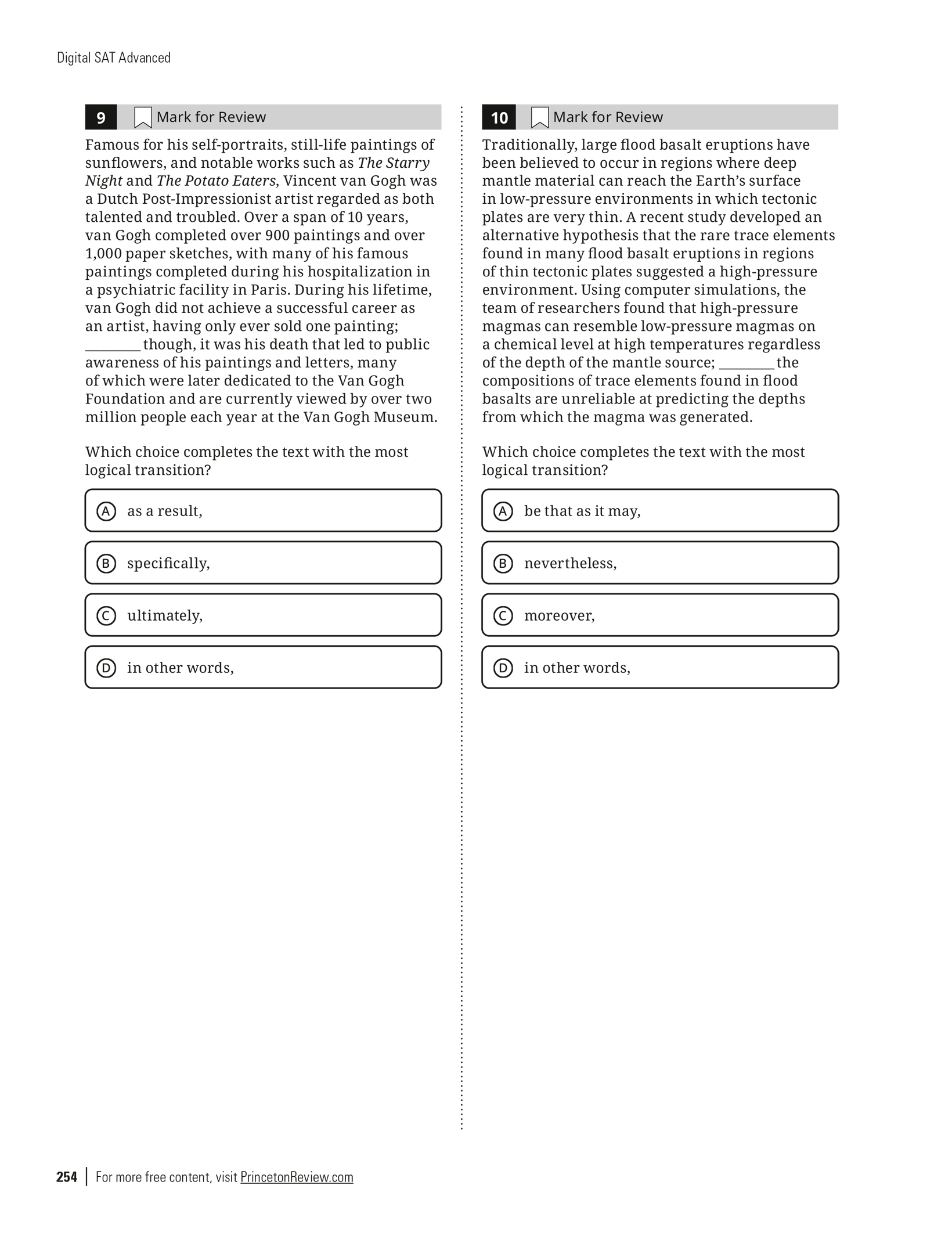 Extended ebook content for Princeton Review Digital SAT Advanced, 2nd ...