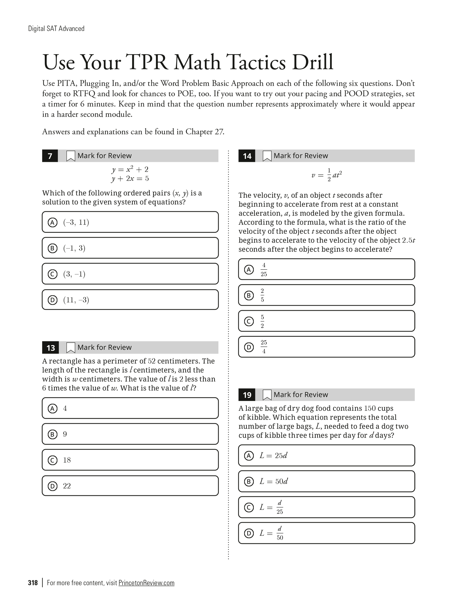 Extended ebook content for Princeton Review Digital SAT Advanced, 2nd ...