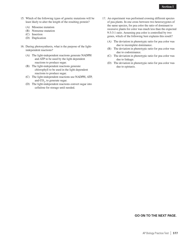 Extended ebook content for 550 AP Biology Practice Questions: Practice Test