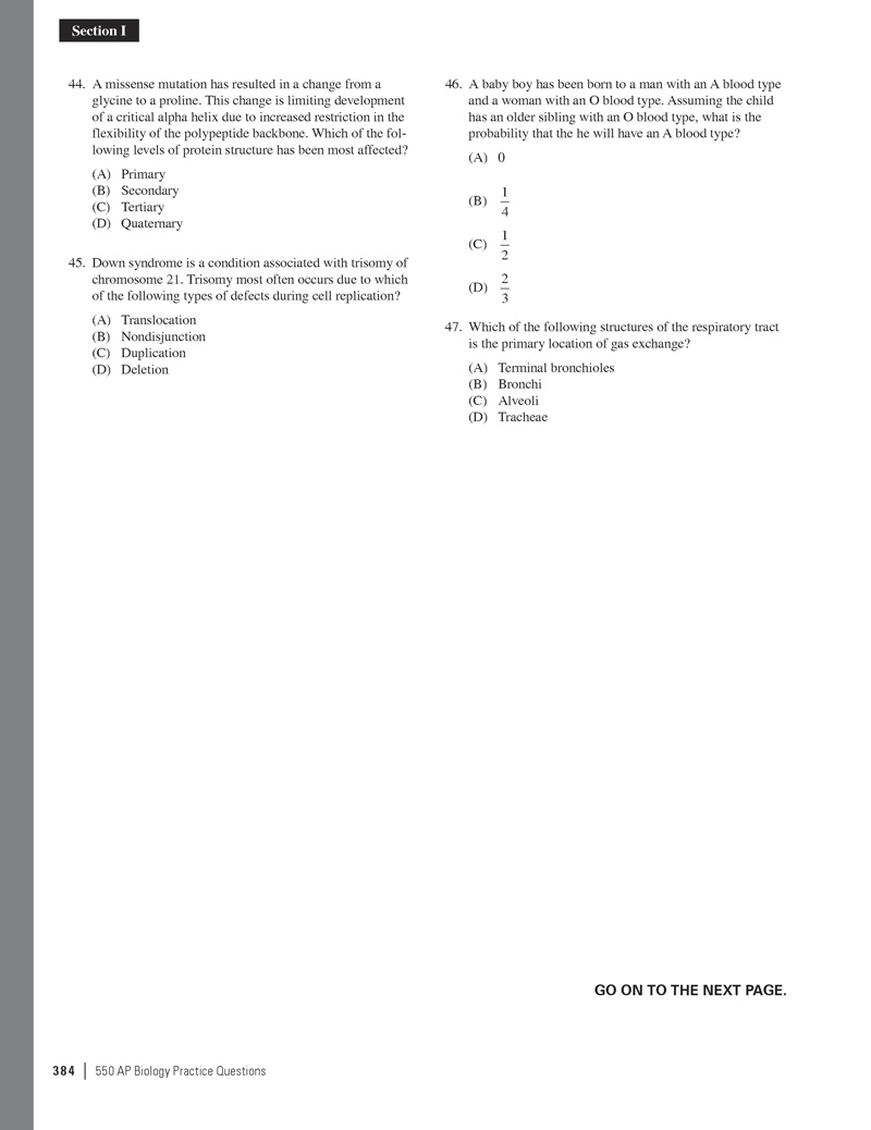 Extended ebook content for 550 AP Biology Practice Questions: Practice Test