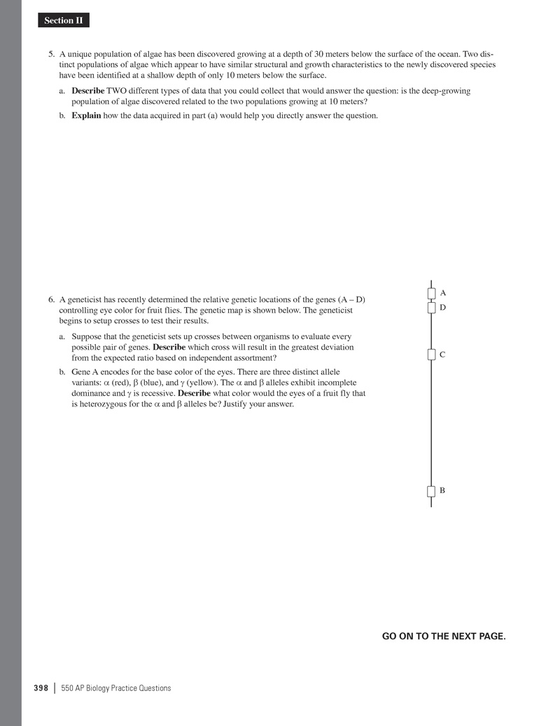 Extended ebook content for 550 AP Biology Practice Questions: Practice Test