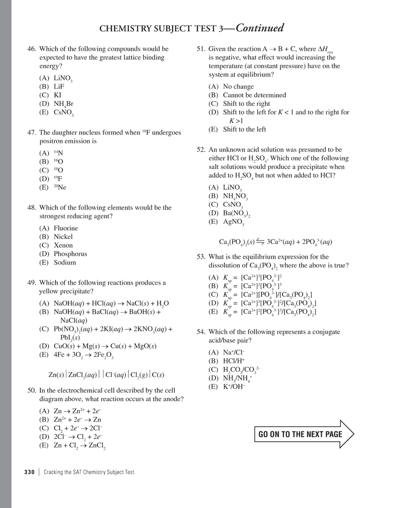 Extended ebook content for Cracking the SAT Chemistry Subject Test ...
