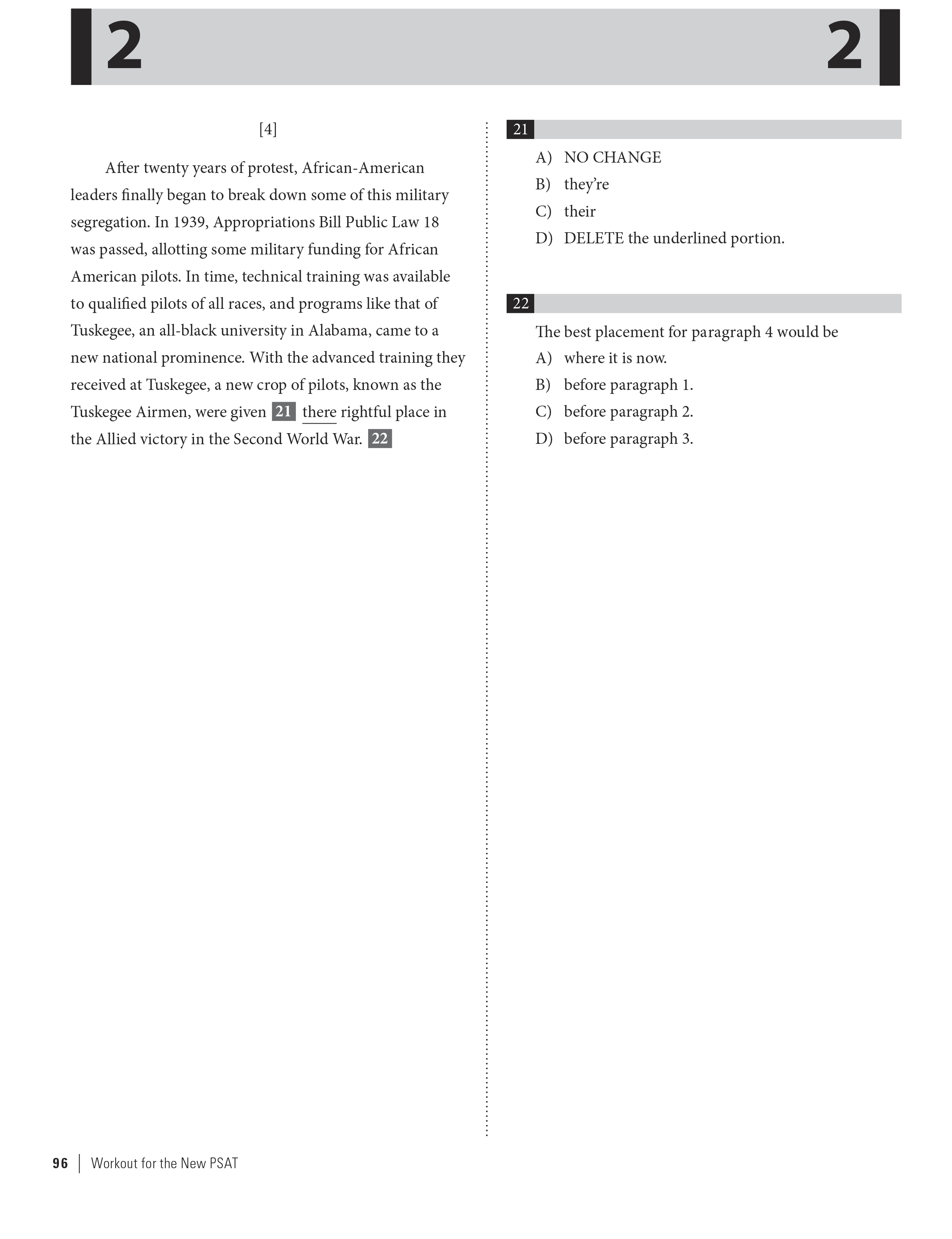 Extended ebook content for Workout for the New PSAT: Writing and ...
