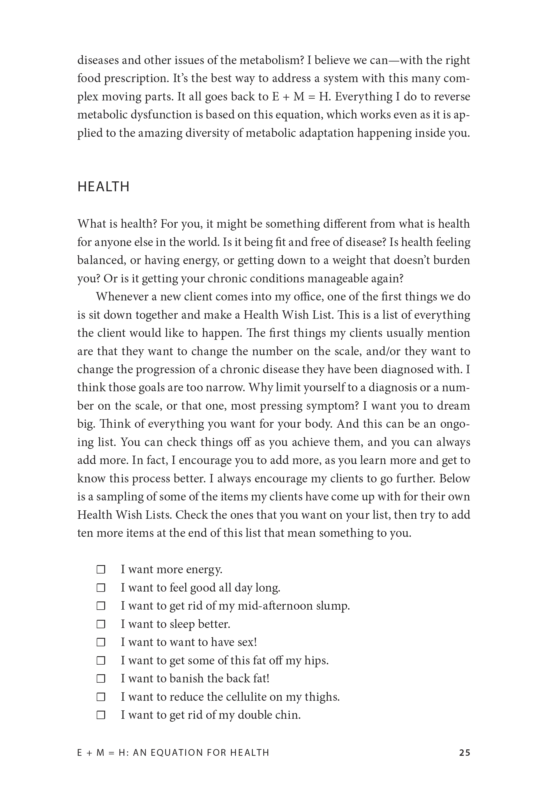 Extended ebook content for Fast Metabolism Food Rx: Health Wish List