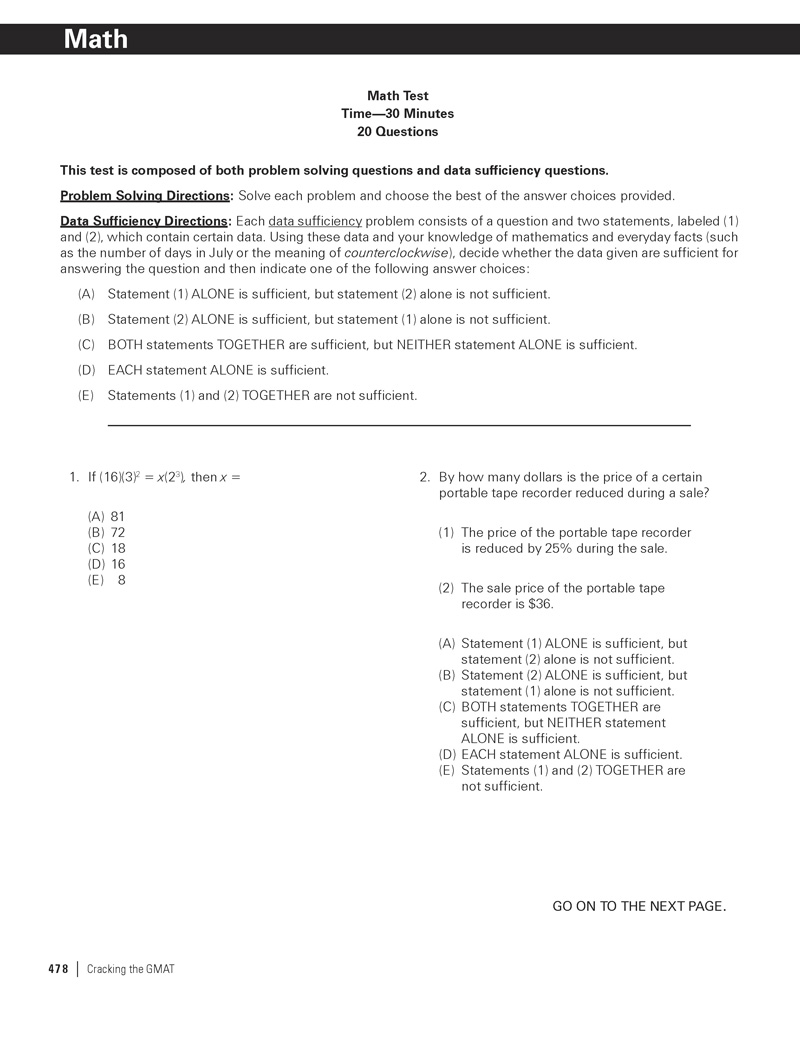 Extended ebook content for Cracking the GMAT, 2015: GMAT Math and ...