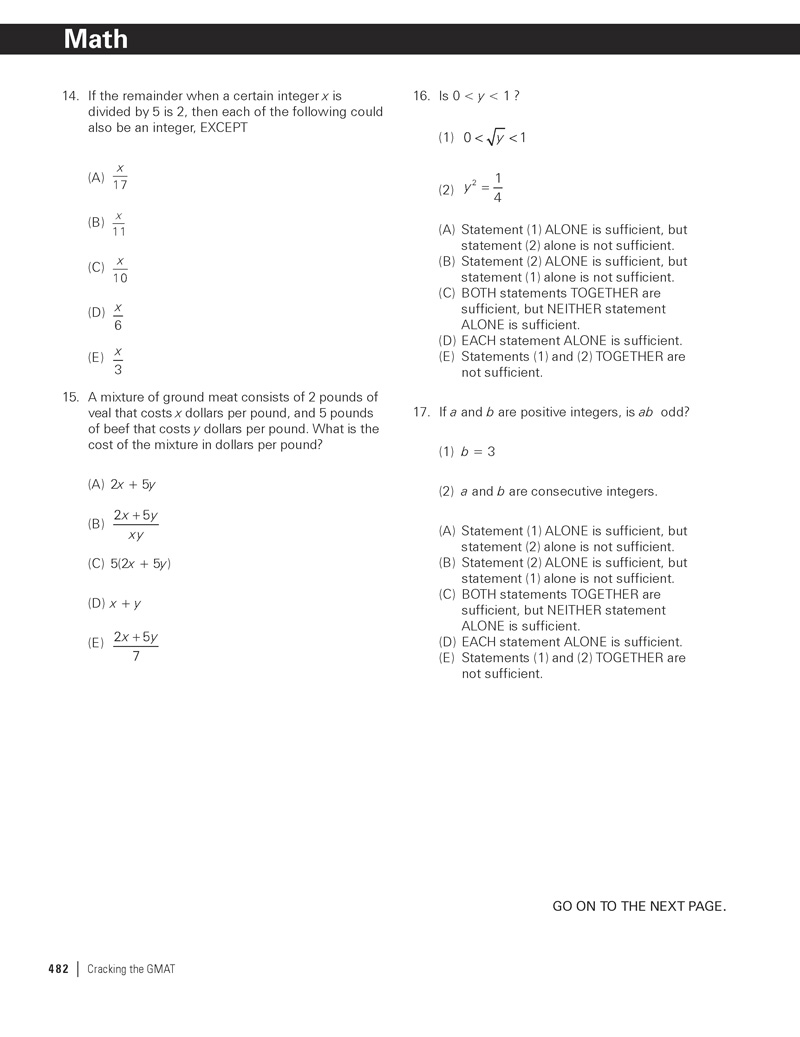 Extended ebook content for Cracking the GMAT, 2015: GMAT Math and ...