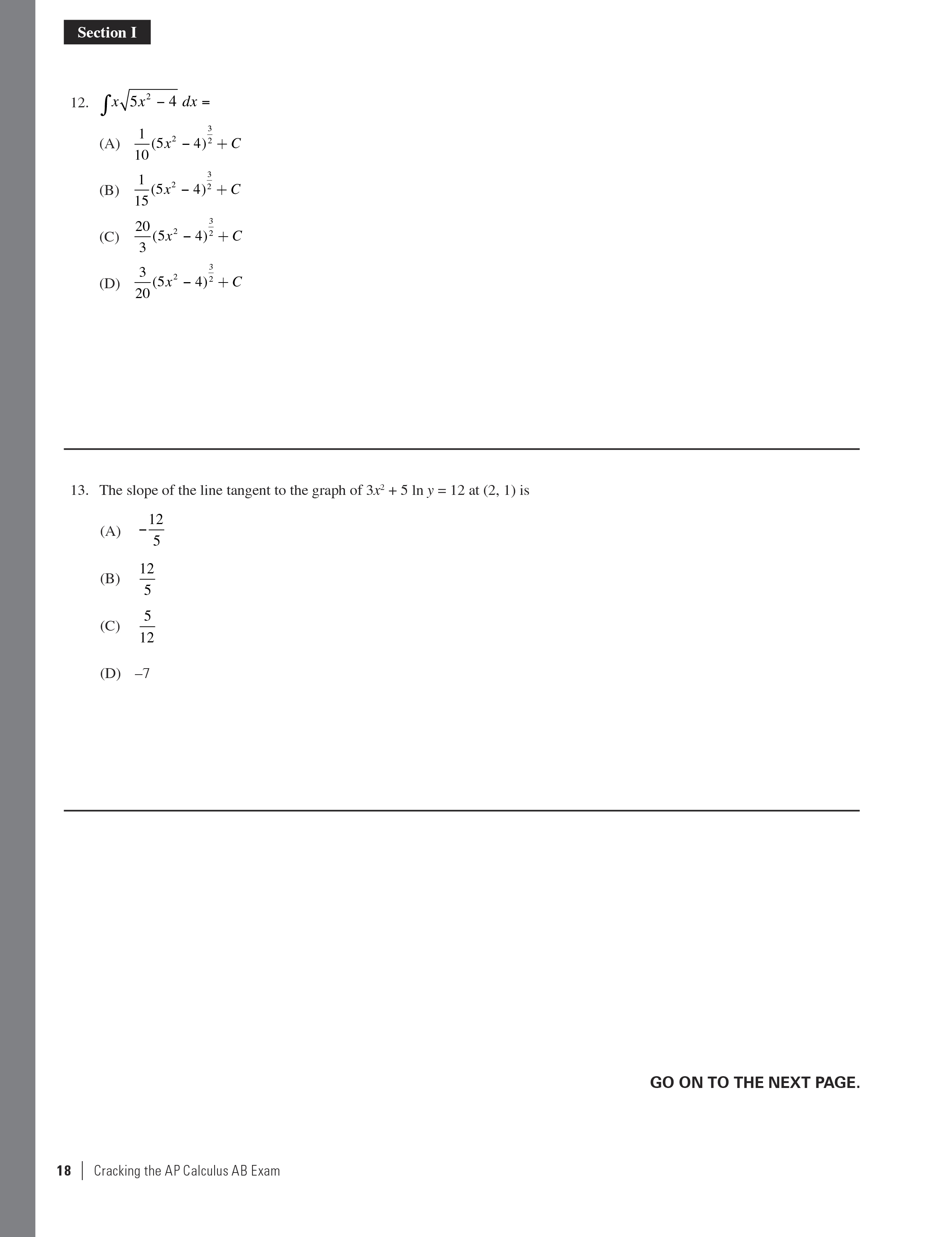 Extended ebook content for Cracking the AP Calculus AB Exam, 2017 ...