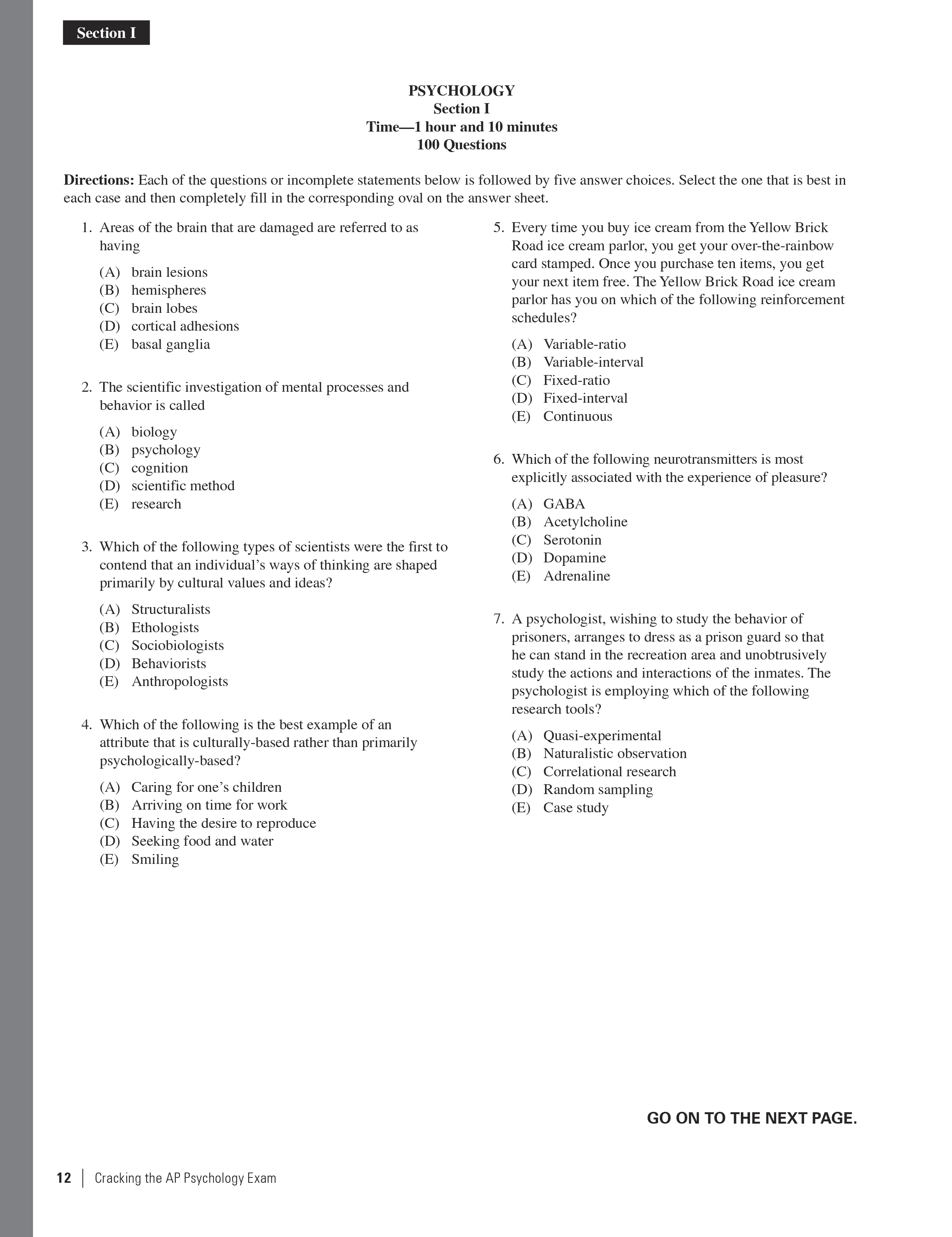 Extended ebook content for Cracking the AP Psychology Exam, 2017 ...