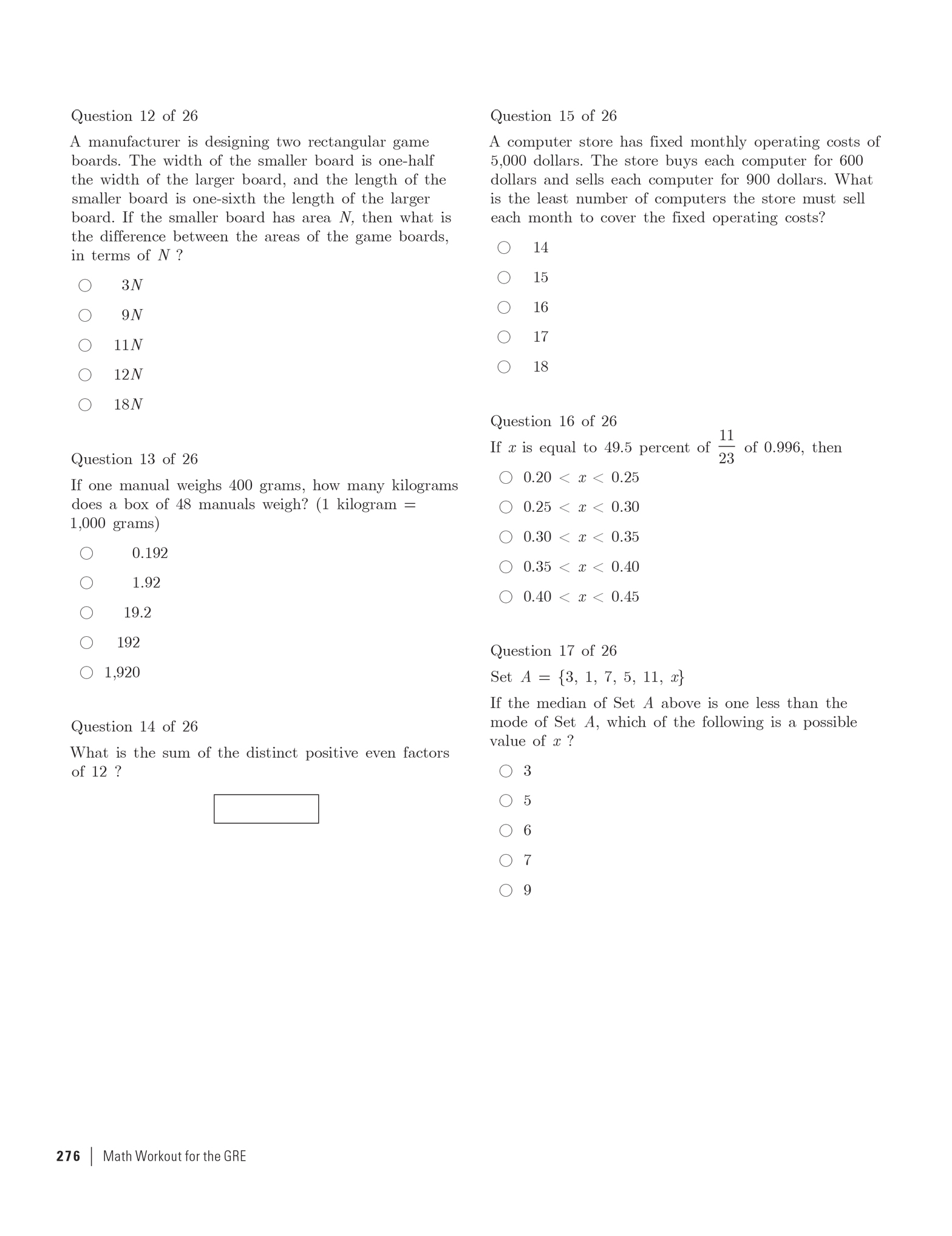 Extended ebook content for Math Workout for the GRE, 4th Edition ...