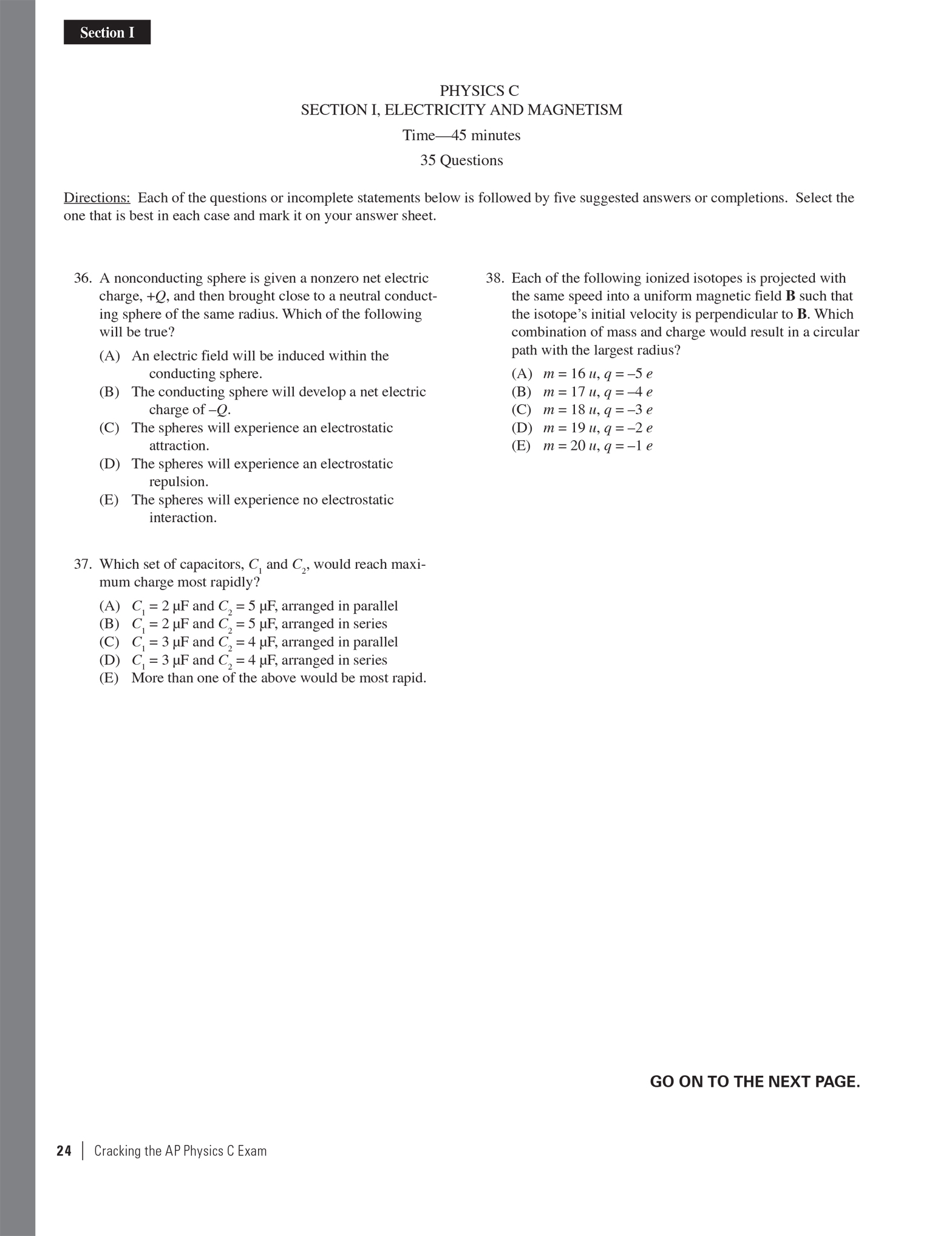 Extended ebook content for Cracking the AP Physics C Exam, 2018 Edition ...
