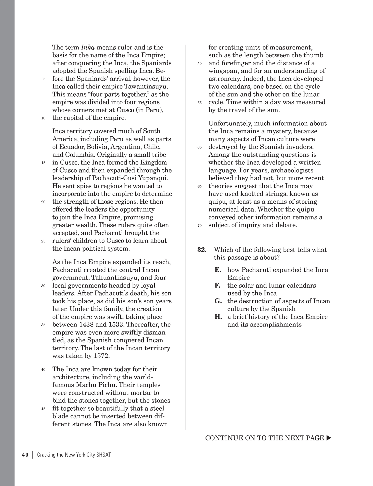 Extended ebook content for Cracking the New York City SHSAT ...