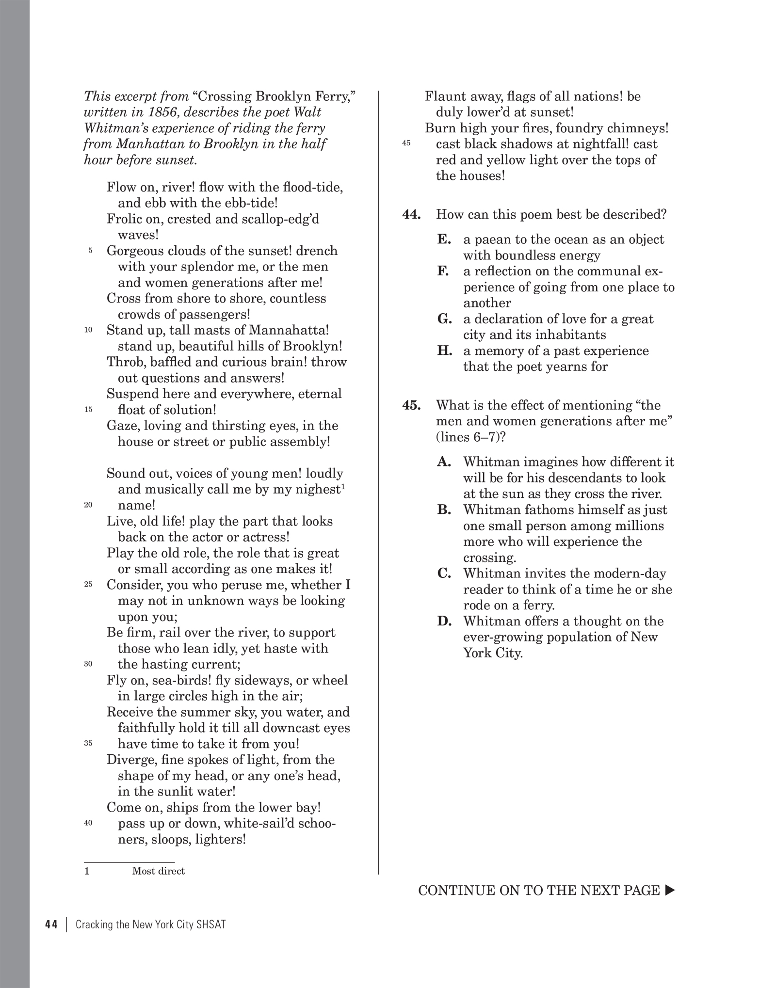 Extended ebook content for Cracking the New York City SHSAT ...