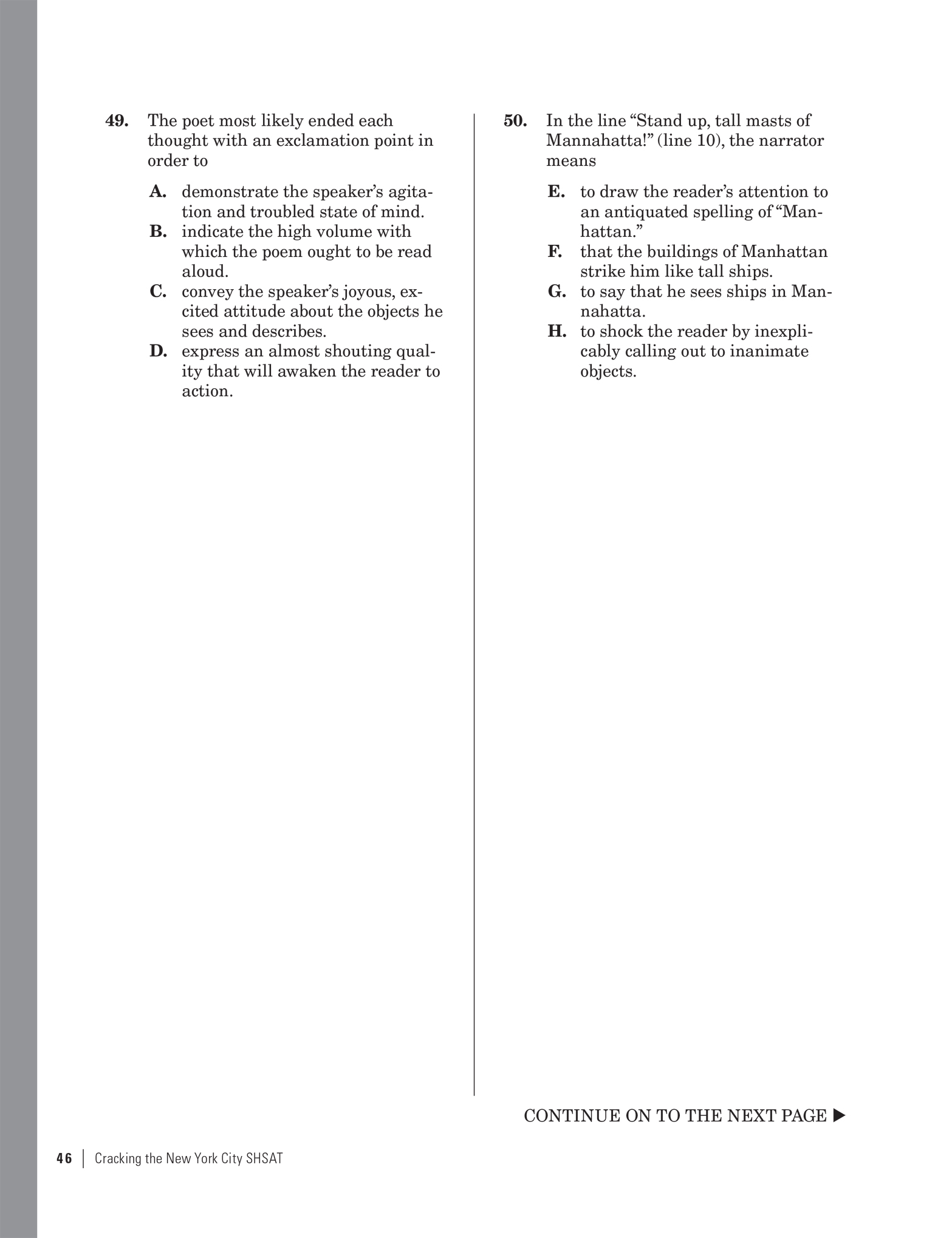 Extended ebook content for Cracking the New York City SHSAT ...