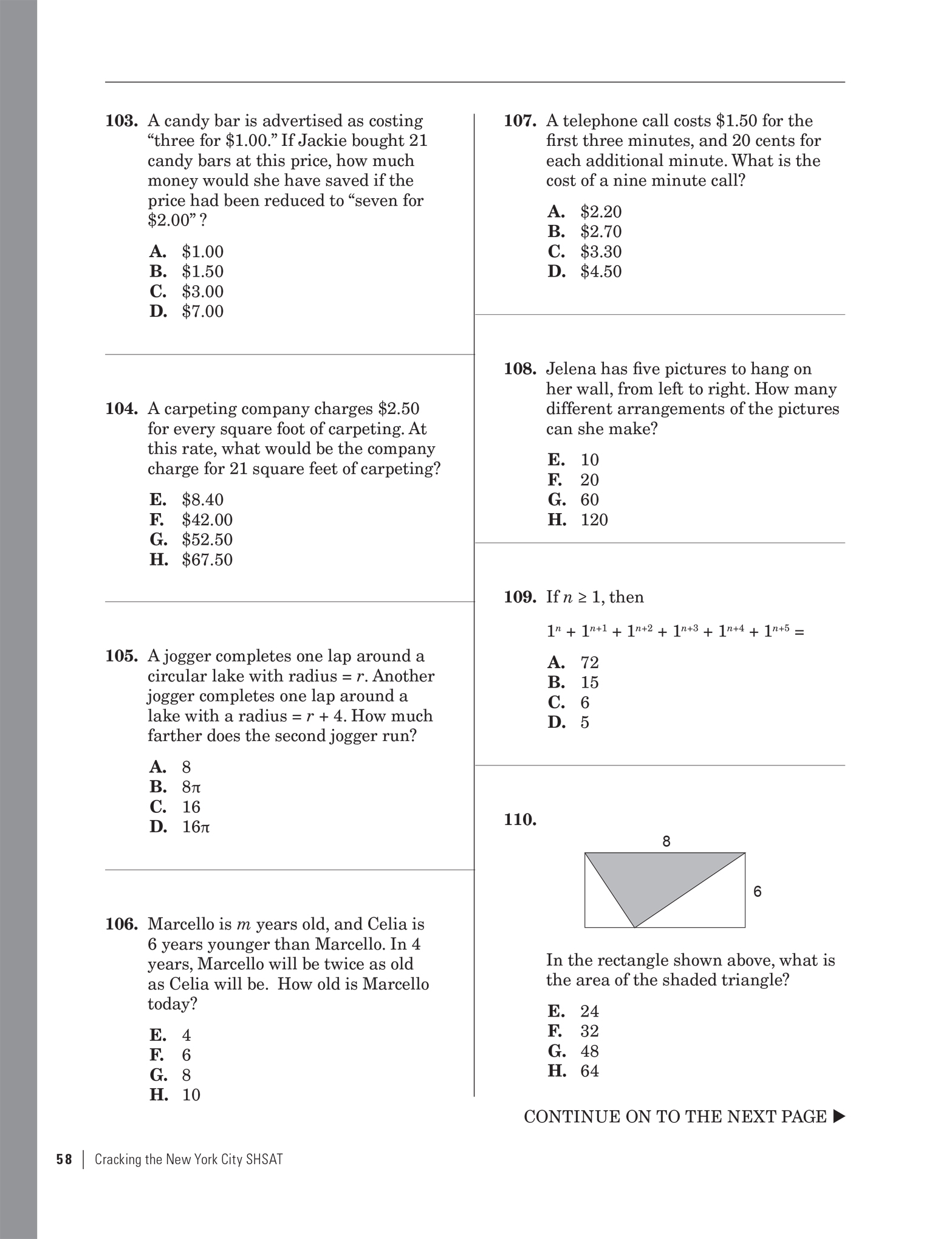 Extended ebook content for Cracking the New York City SHSAT ...