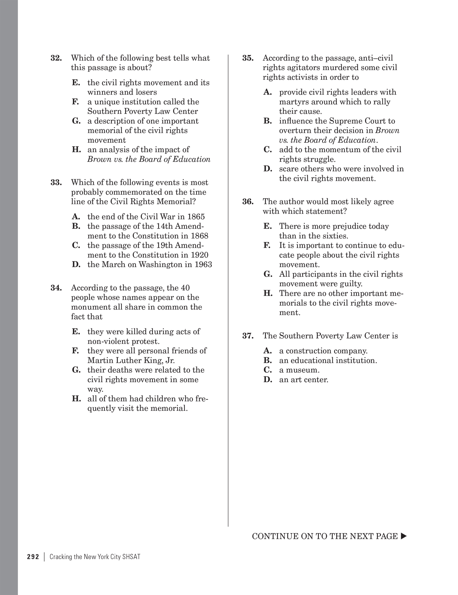 Extended ebook content for Cracking the New York City SHSAT ...