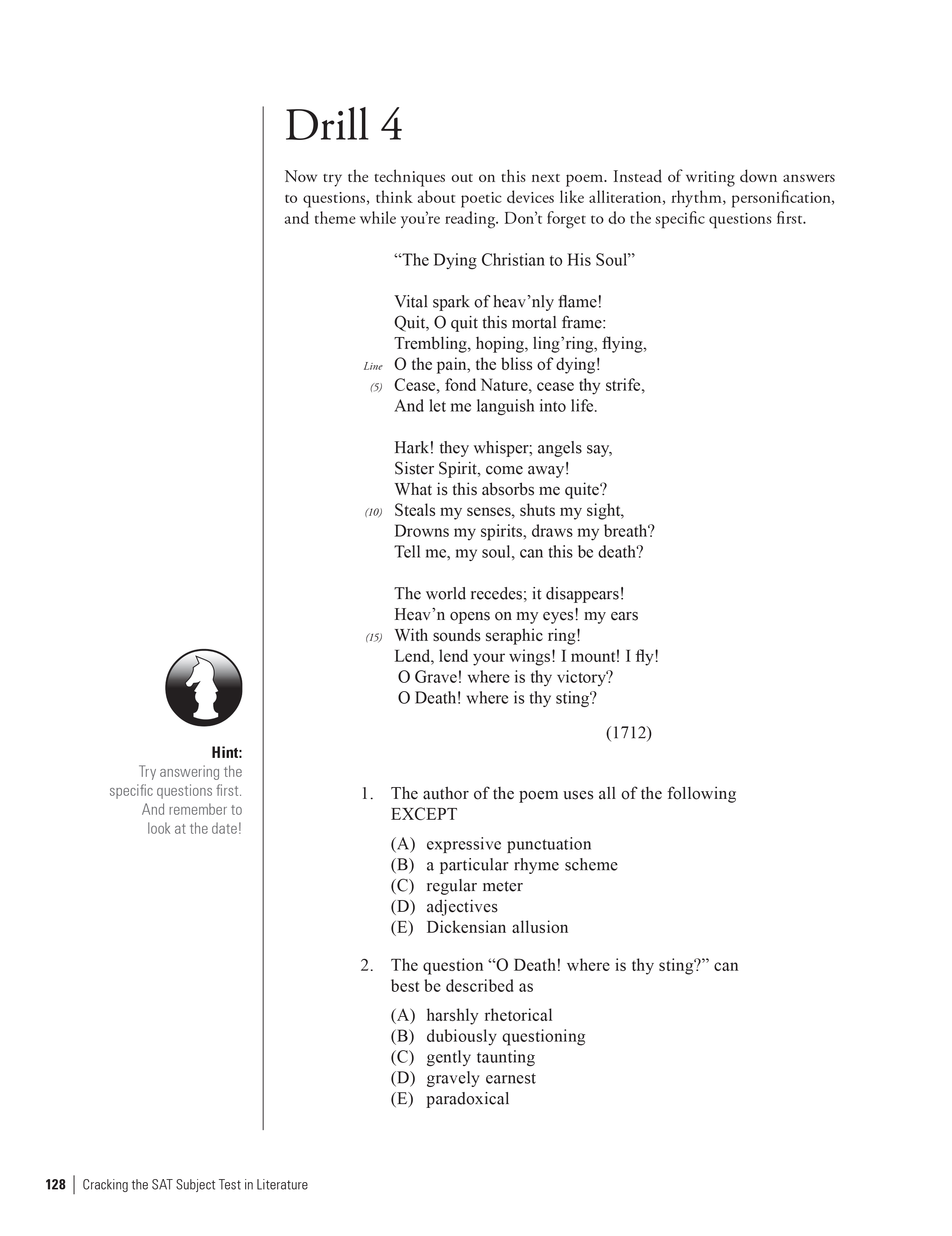 Extended ebook content for Cracking the SAT Subject Test in Literature ...