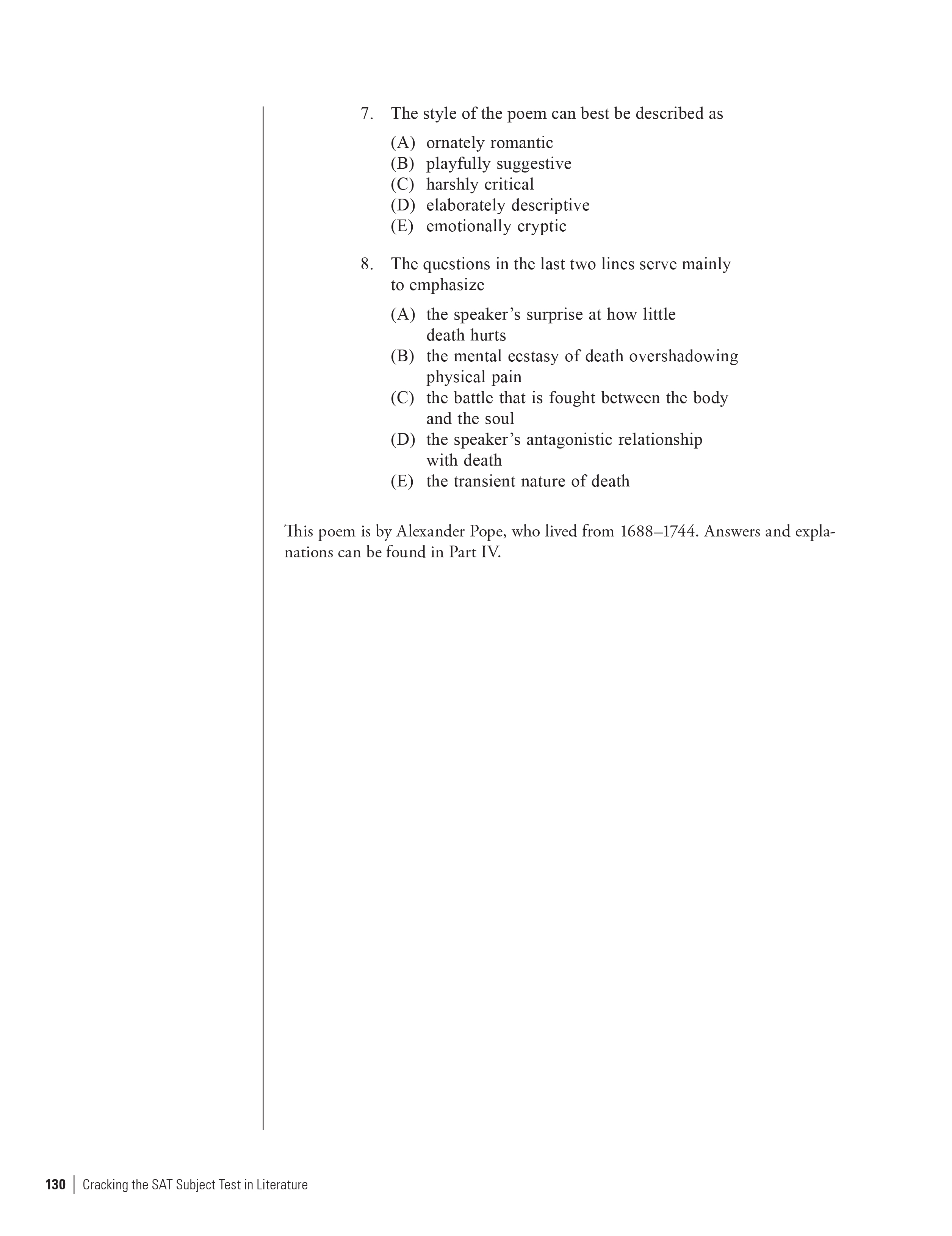 Extended ebook content for Cracking the SAT Subject Test in Literature ...
