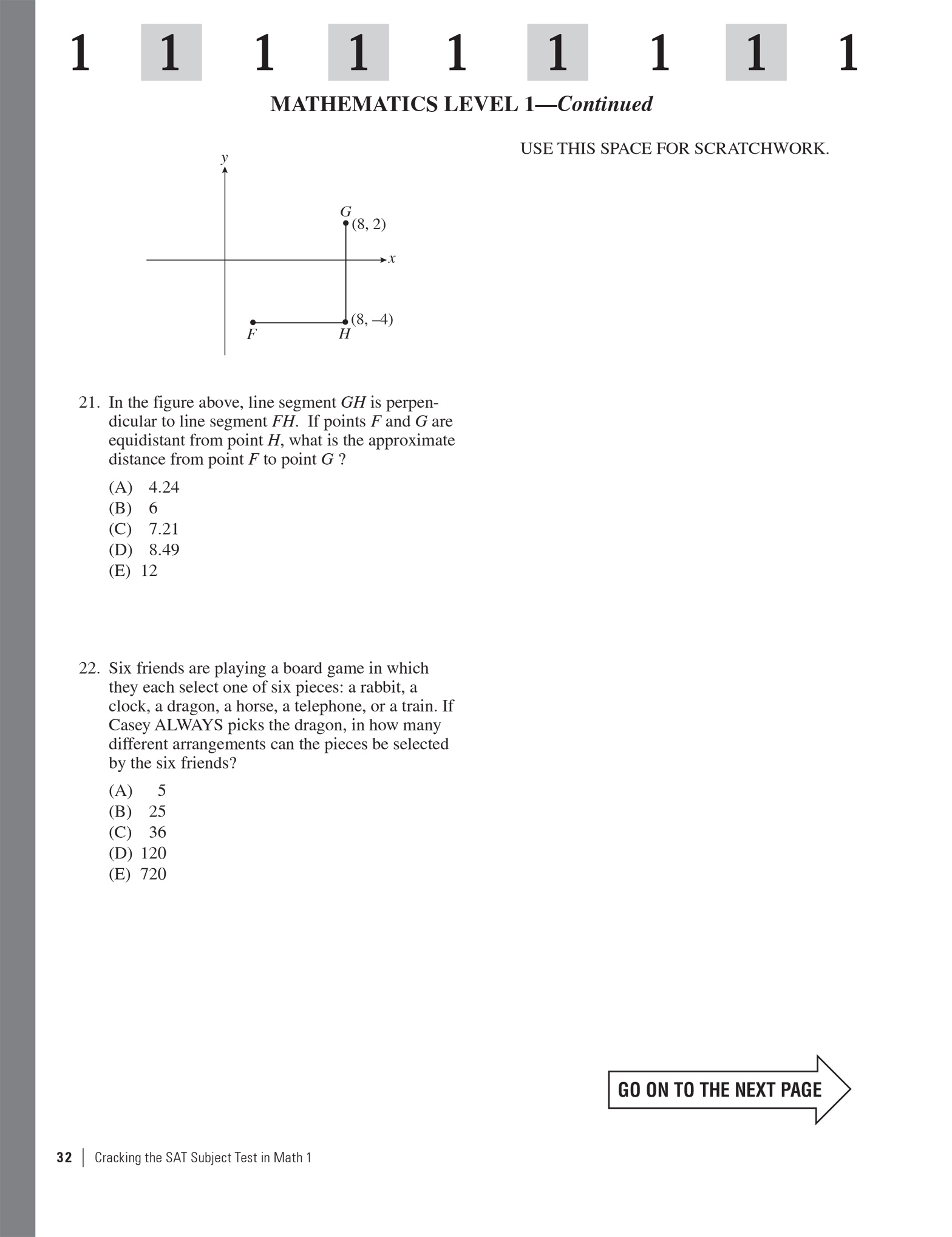 Extended ebook content for Cracking the SAT Subject Test in Math 1, 2nd ...