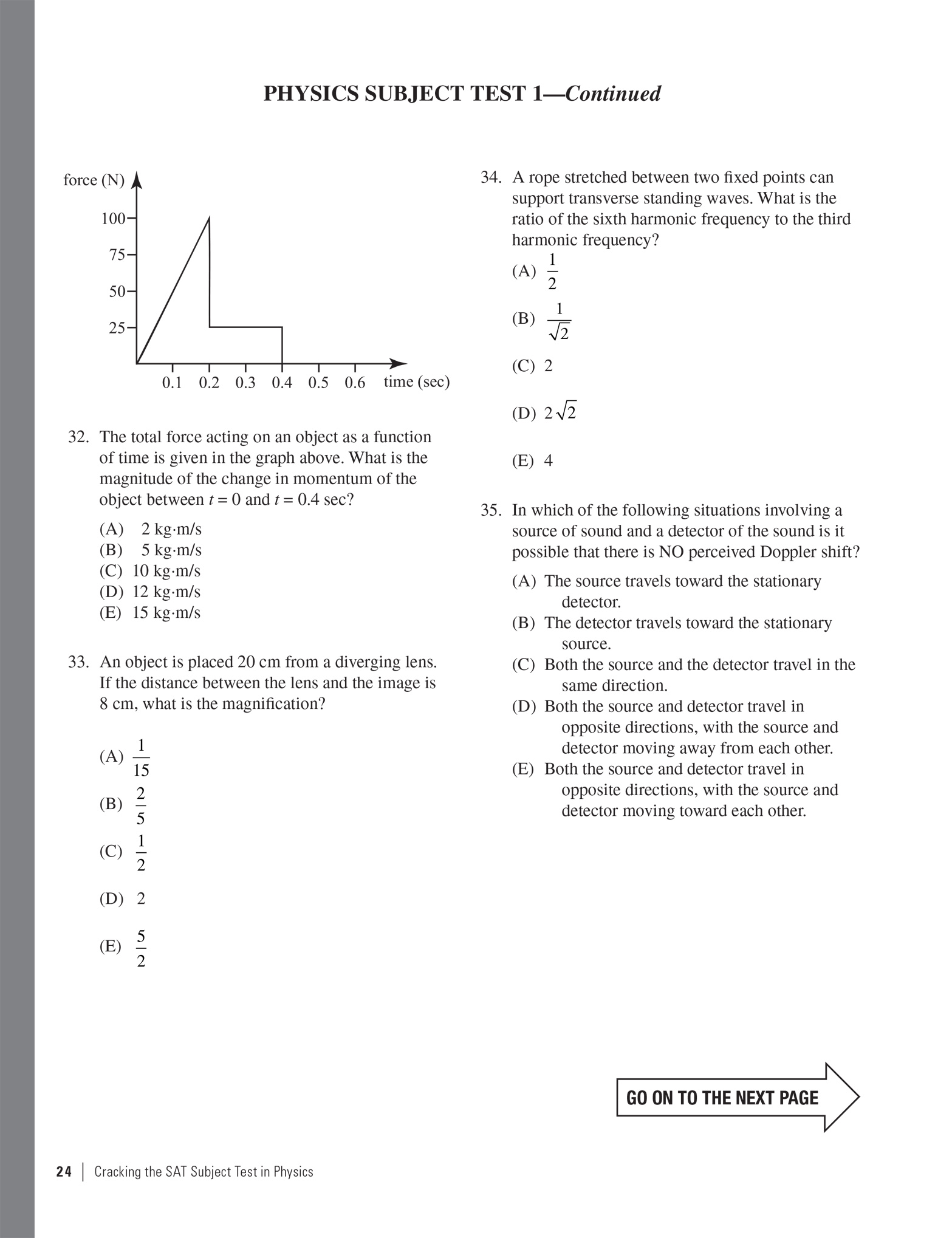 Extended ebook content for Cracking the SAT Subject Test in Physics ...