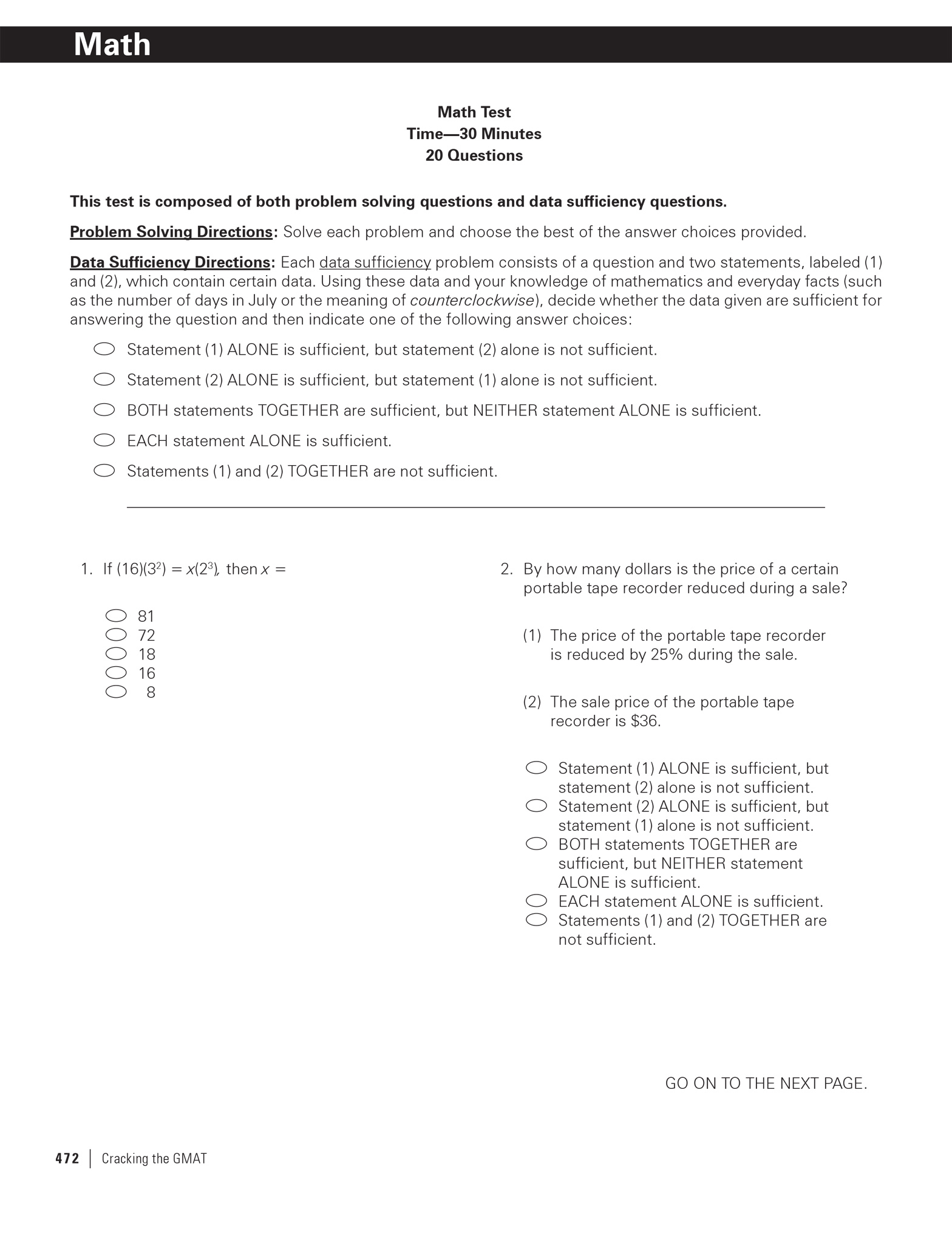 Extended ebook content for Cracking the GMAT Premium Edition with 6 ...