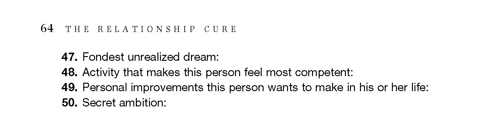 Extended ebook content for The Relationship Cure: Exercise: Create a ...