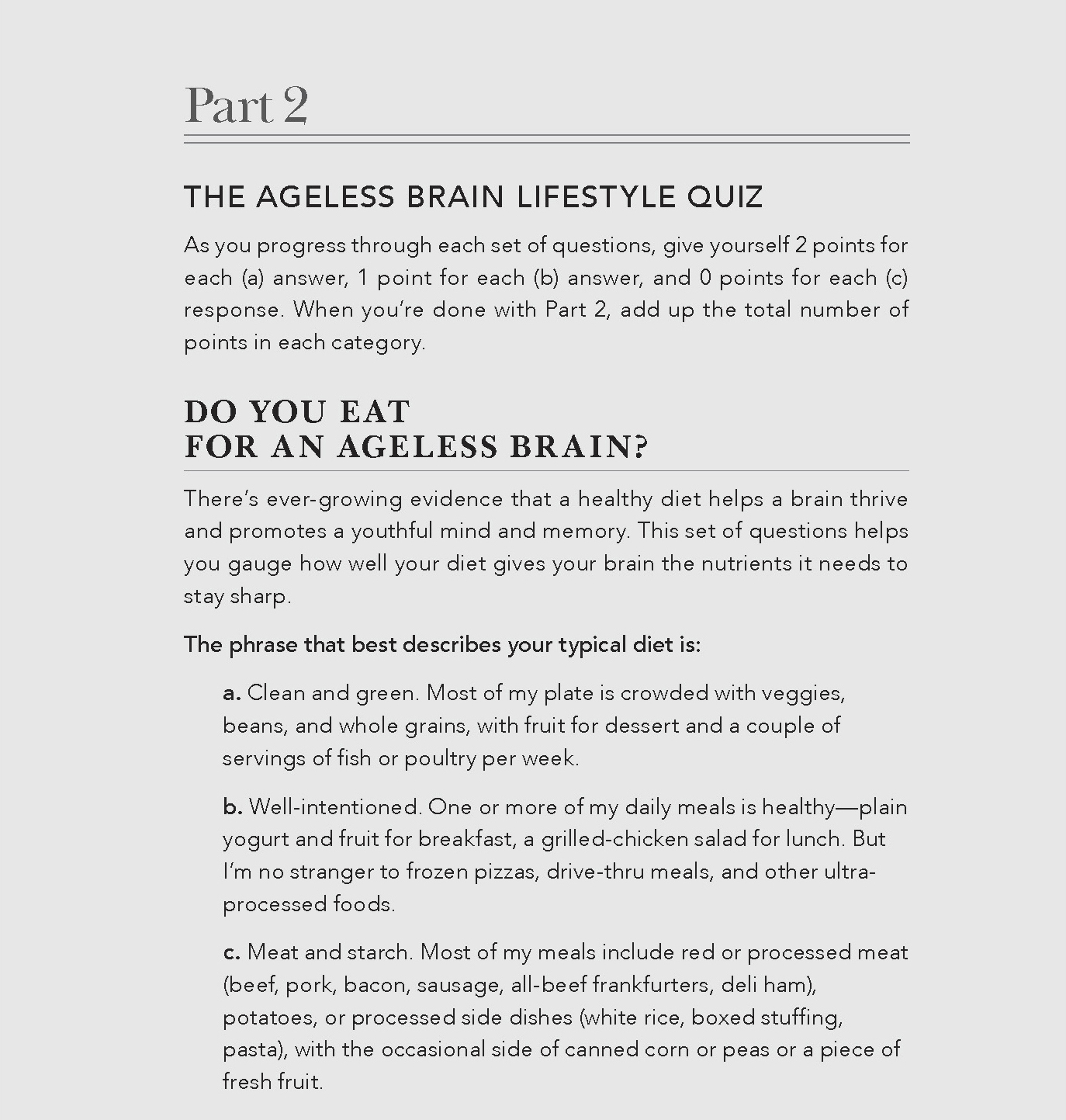 Extended ebook content for Ageless Brain: Quiz